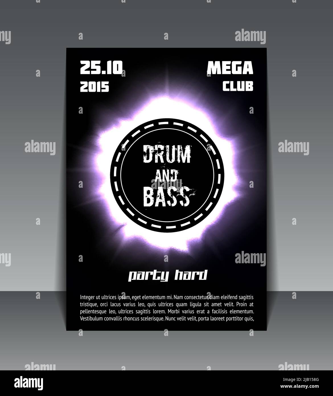 Eclipse drum and bass party flyer print, poster or banner Stock Vector ...