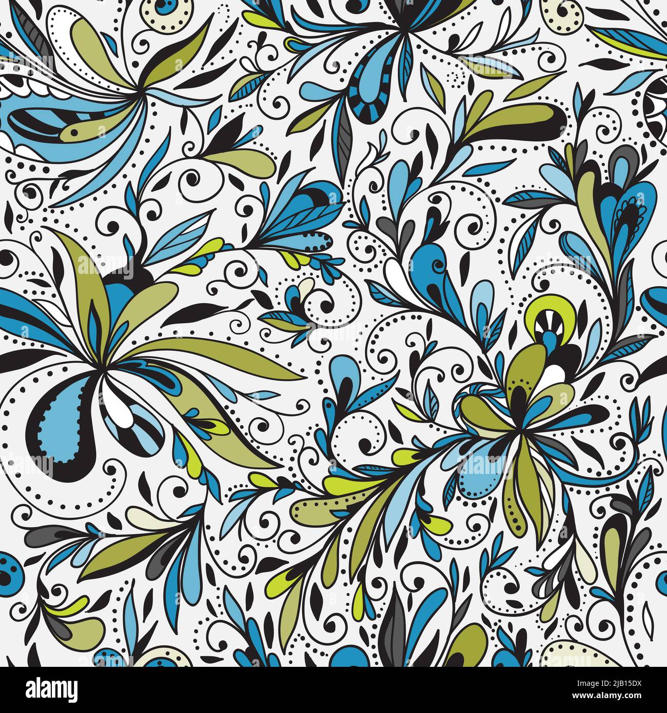 Seamless doodle floral background, gorgeous floral pattern vector ...