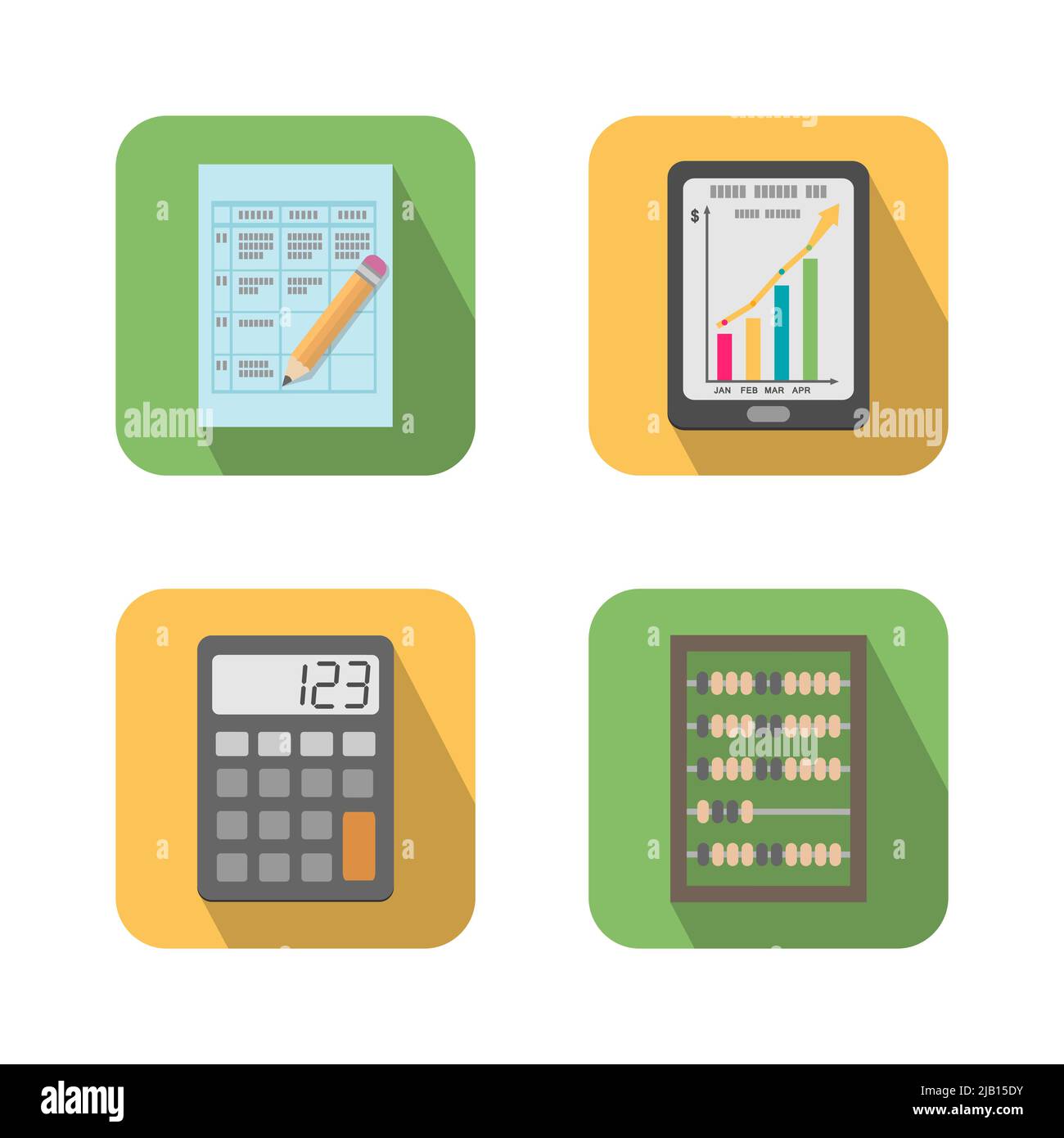 Set of financial business tools icons vector illustration isolated ...