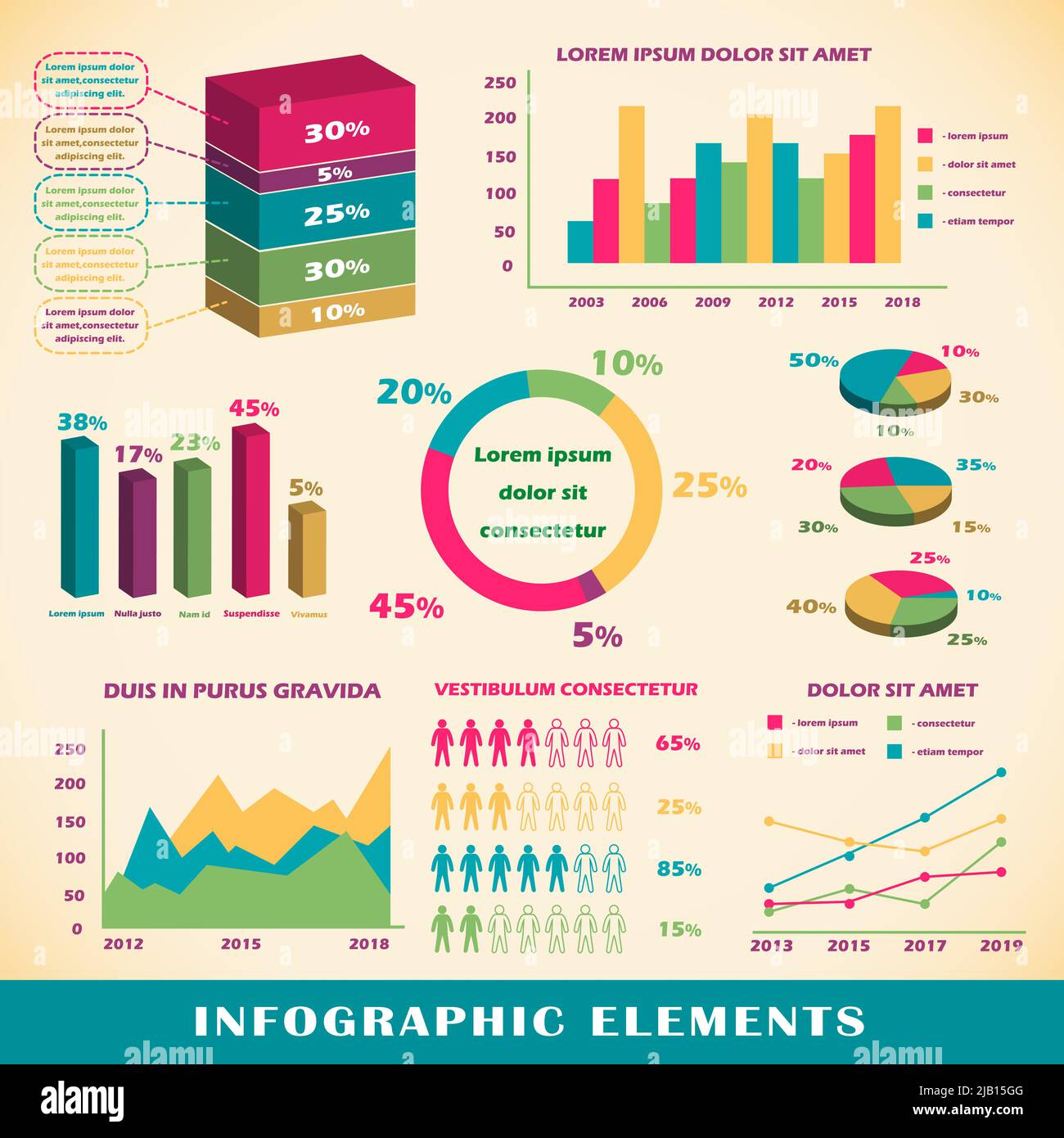 Set of infographics elements for reports and presentations vector ...