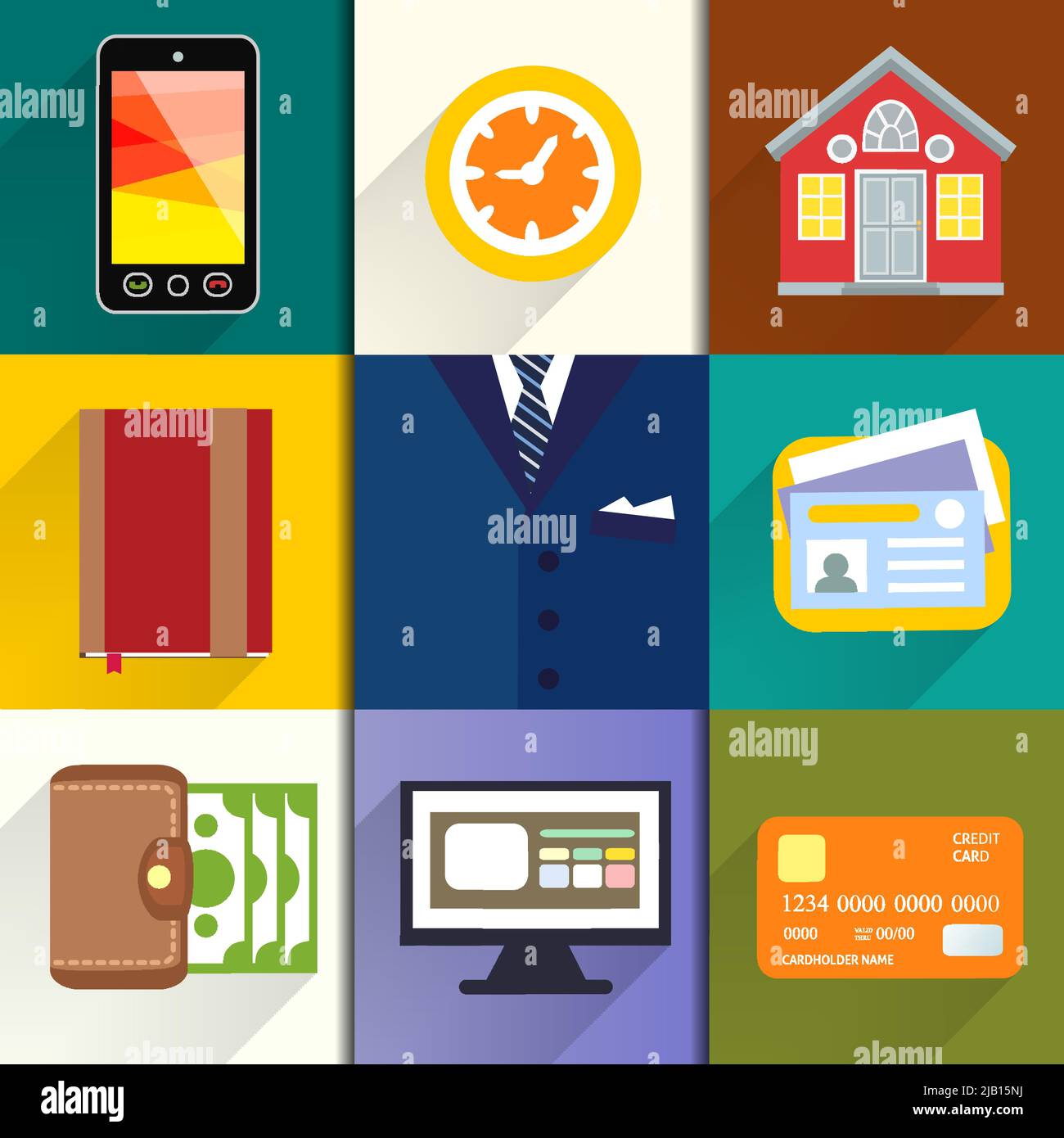 Business suits. Collection of entrepreneur icons of computer credit ...