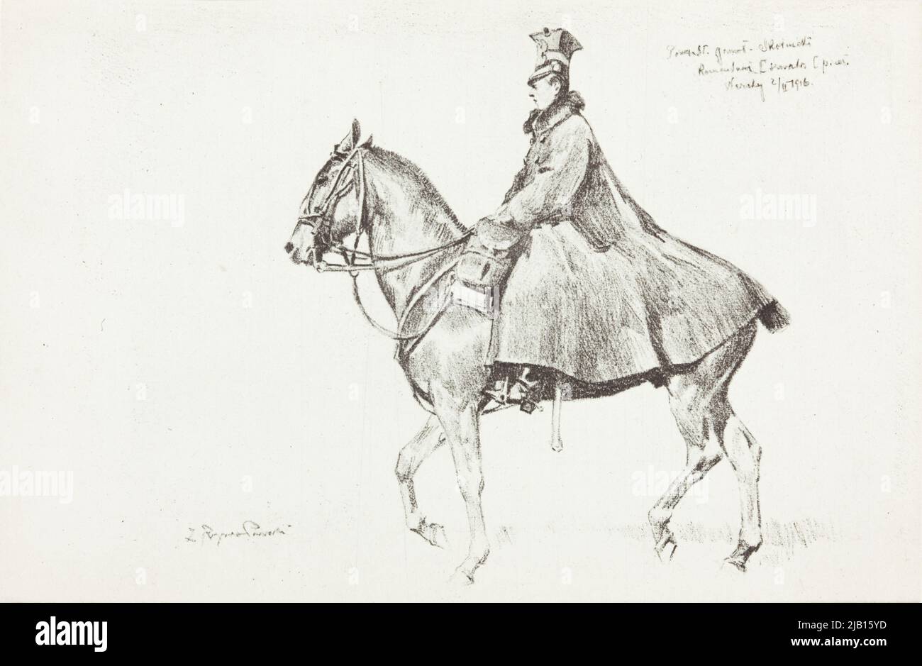 Rozwadowski Zygmunt Sitting Ulan Drawing Stock Photo - Alamy