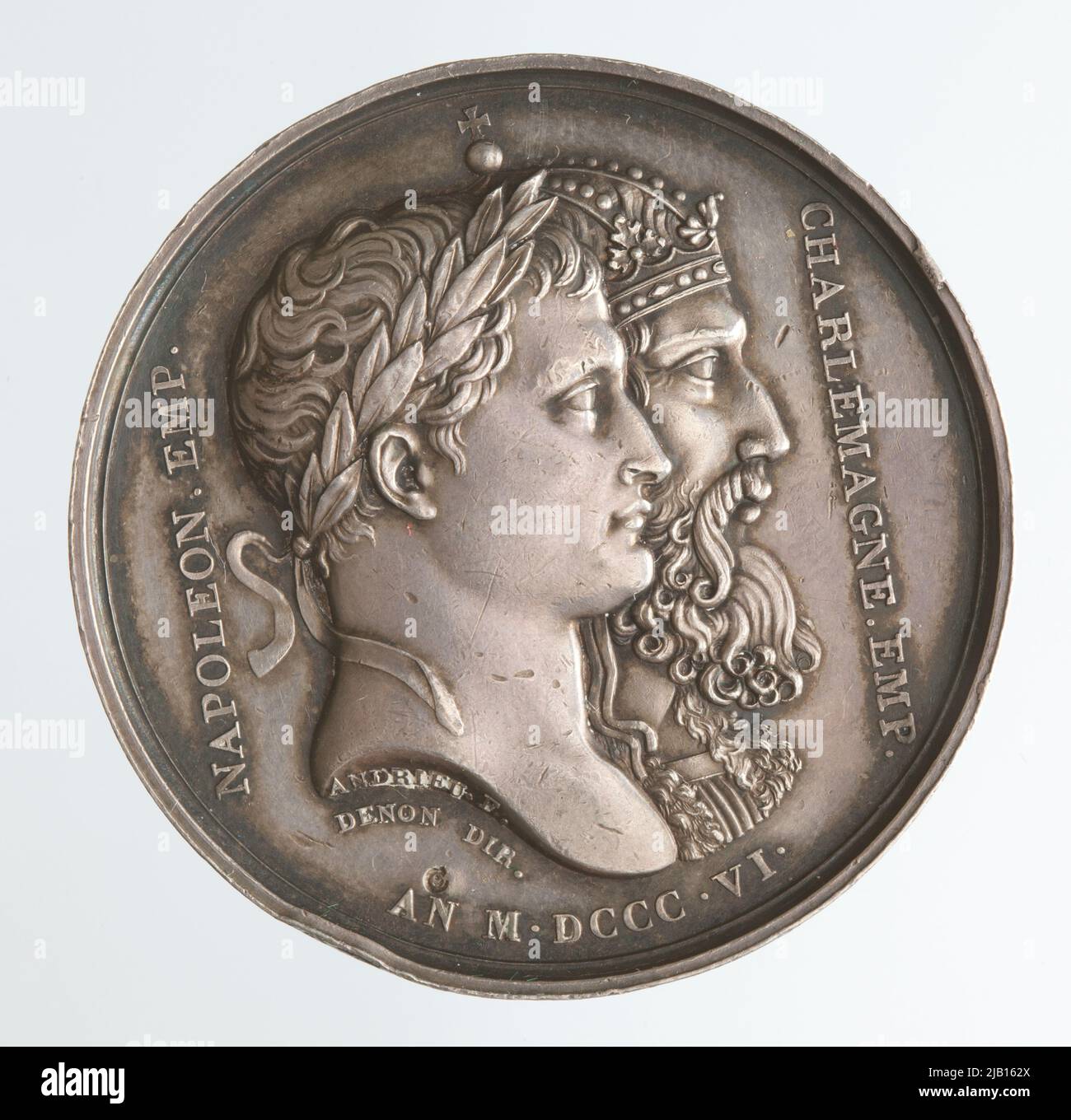 Napoleon and Bonaparte, a medal broken in memory of the title of royal ...