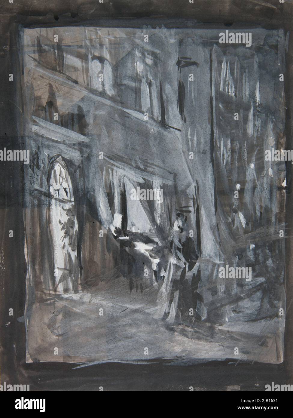 Old Town in Warsaw at night Pankiewicz, Józef (1866 1940 Stock Photo ...