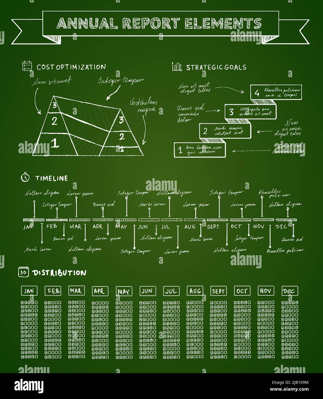 Chalkboard infographics elements for charts and graphs vector ...