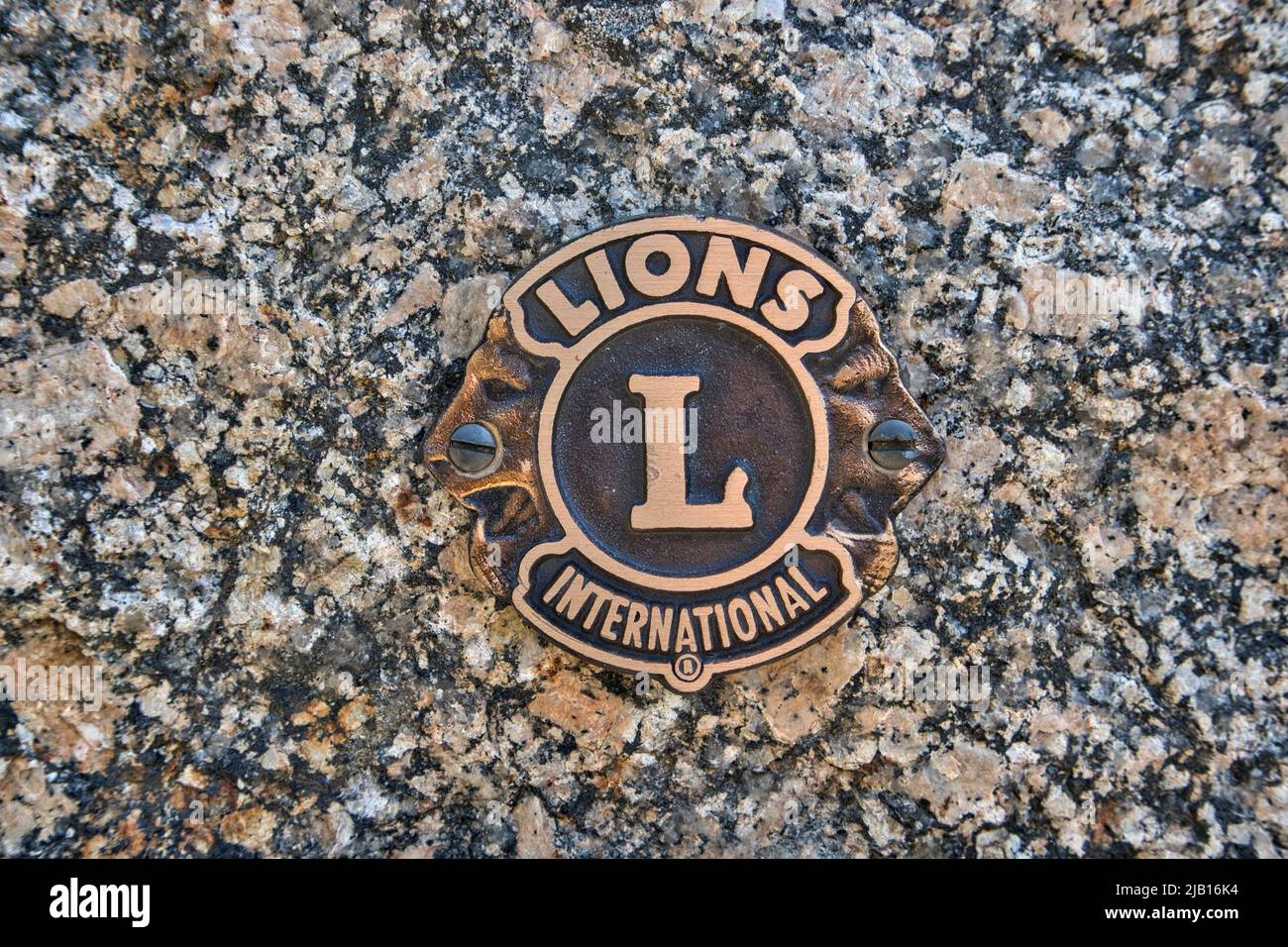 lions international club logo sign Stock Photo - Alamy