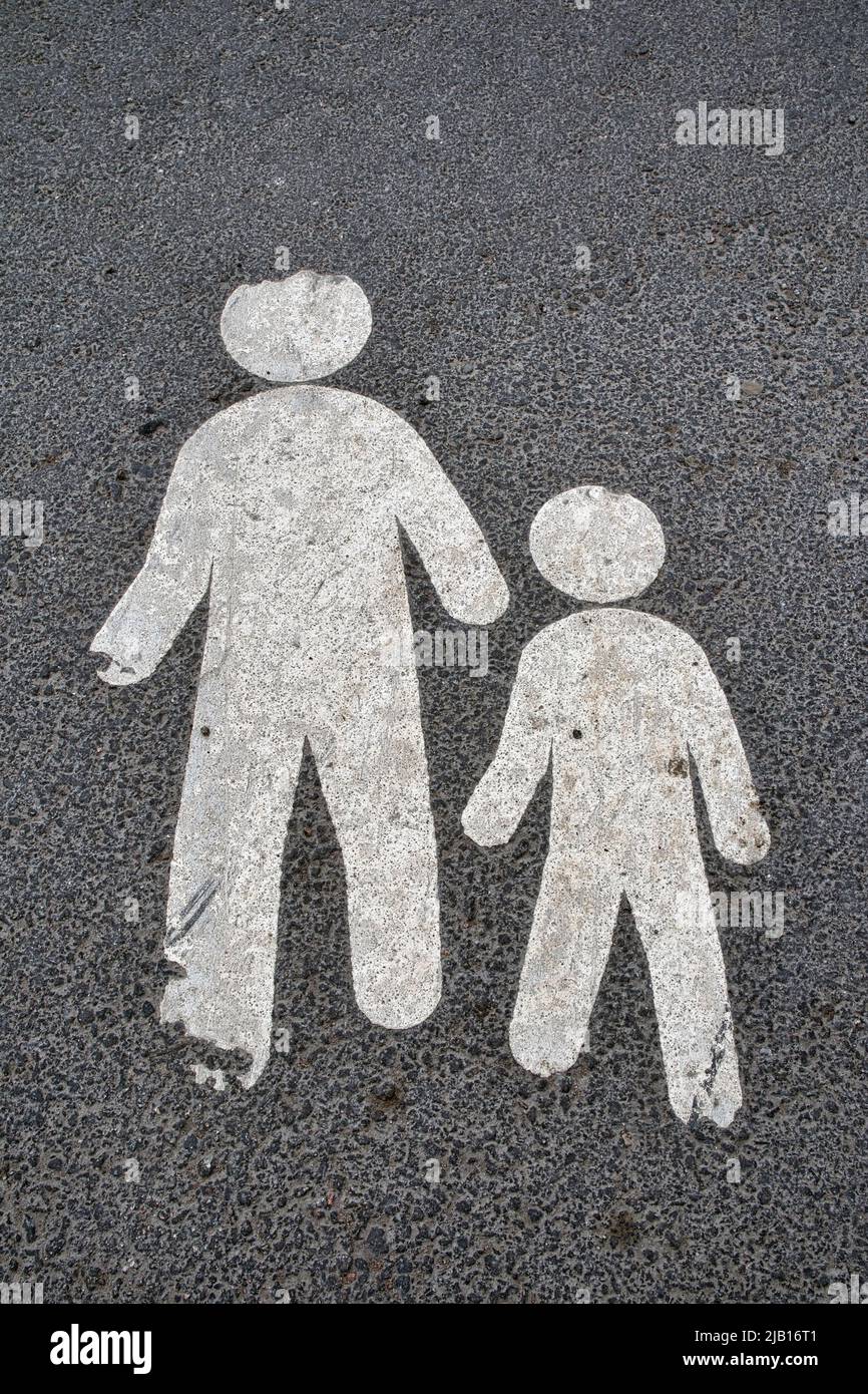 Pedestrian sign painted on the walkway Stock Photo - Alamy