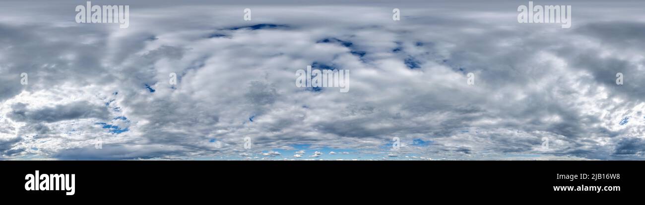 blue sky hdr 360 panorama with white beautiful clouds in seamless projection with zenith for use ...