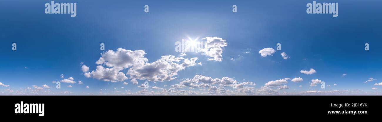 Seamless cloudy blue sky hdri panorama 360 degrees angle view with ...