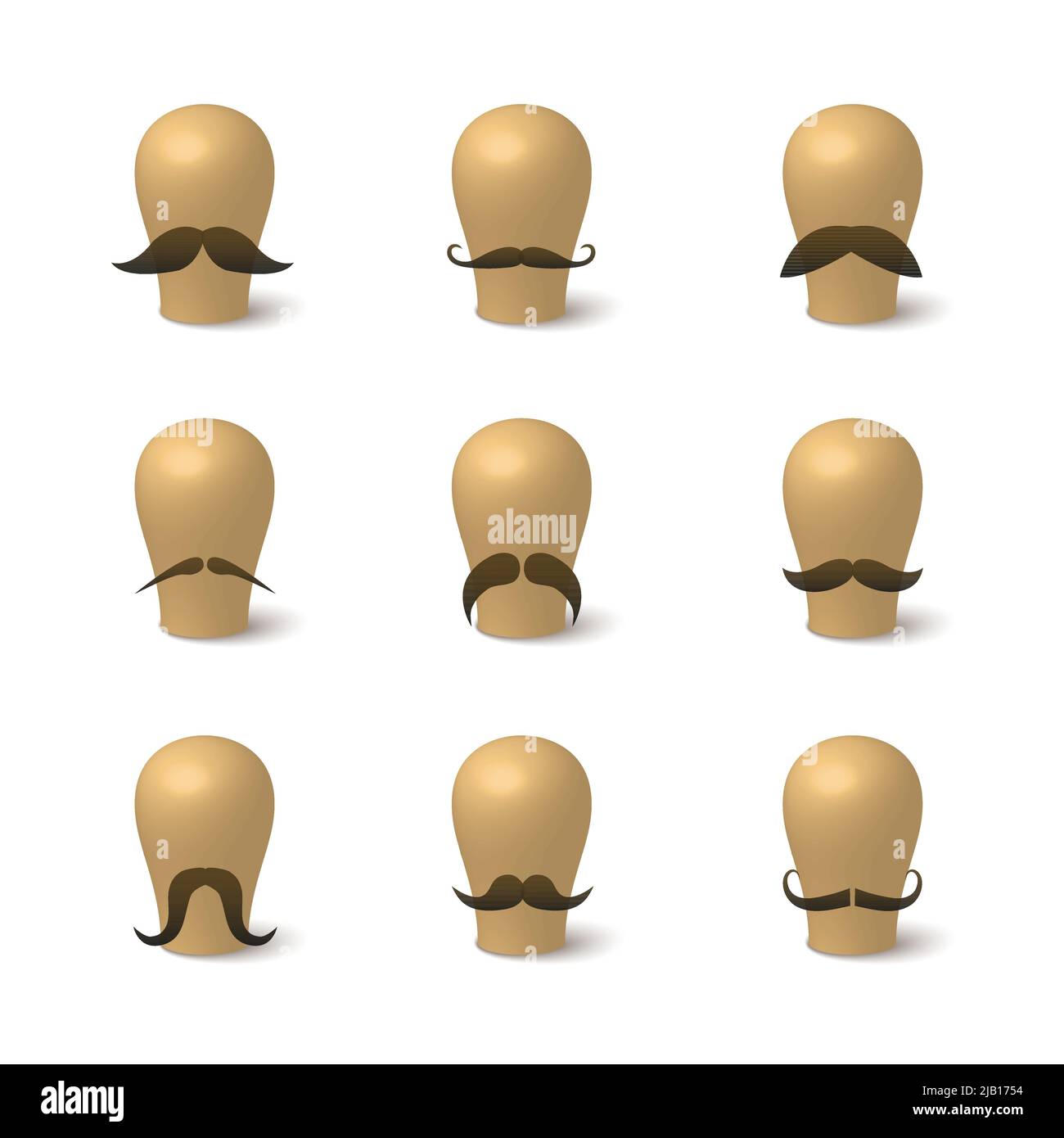 Mustaches vector vectors Cut Out Stock Images & Pictures - Alamy
