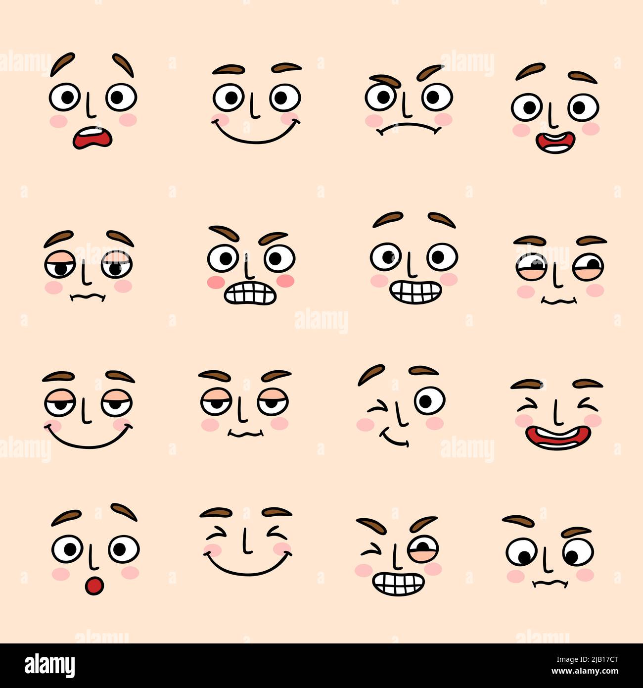 Facial expression laugh Stock Vector Images - Alamy
