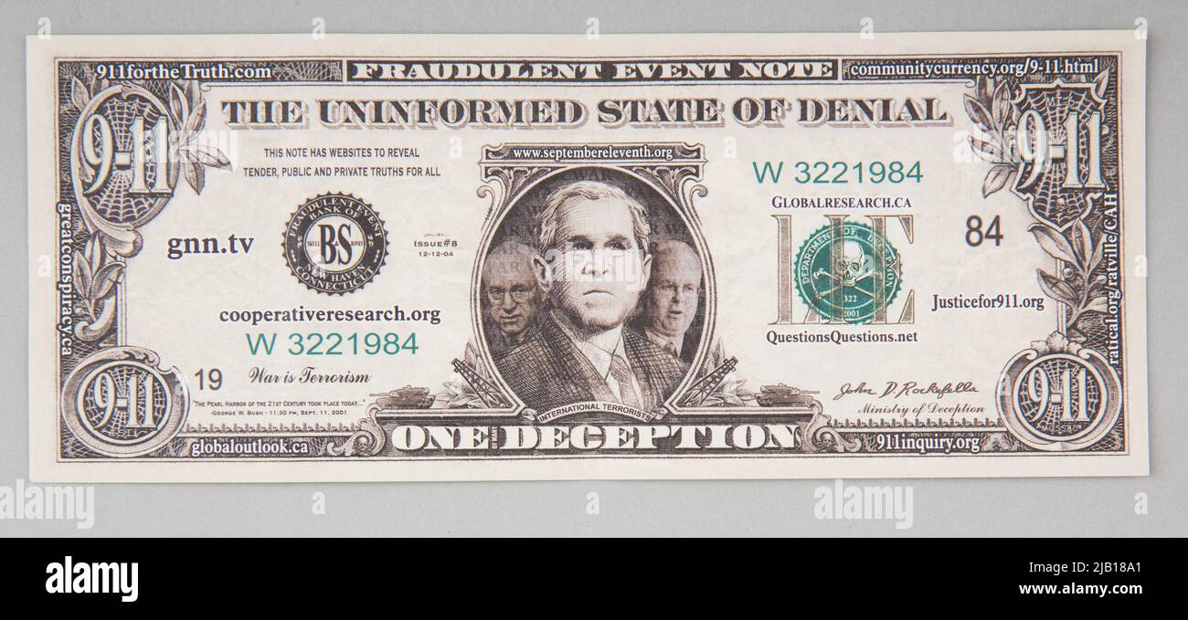 A fancy propaganda banknote on One Dection (dollar); USA. published by ...