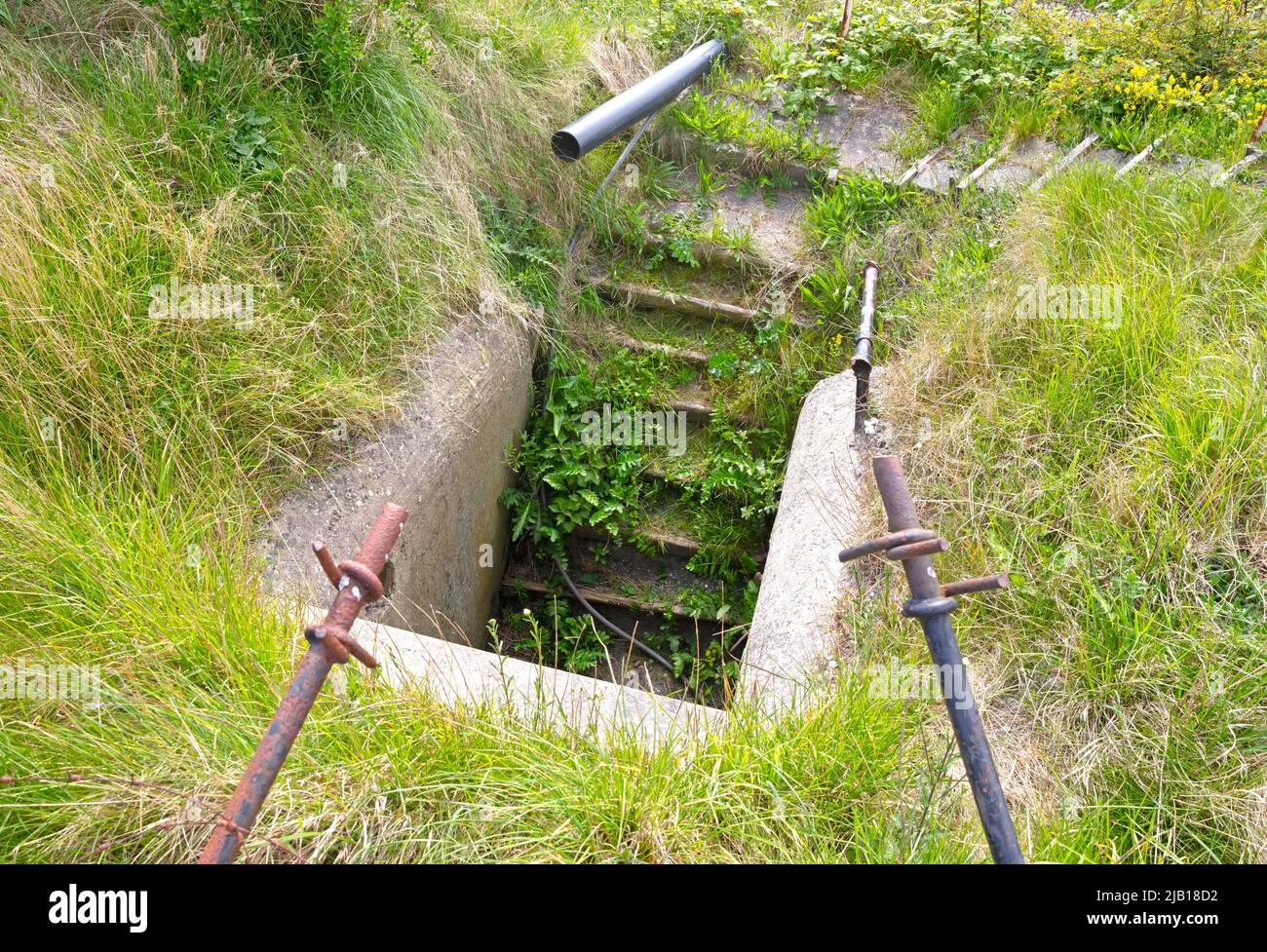 Entrance to an old bunker from WW2, used by the dutch and the germans ...