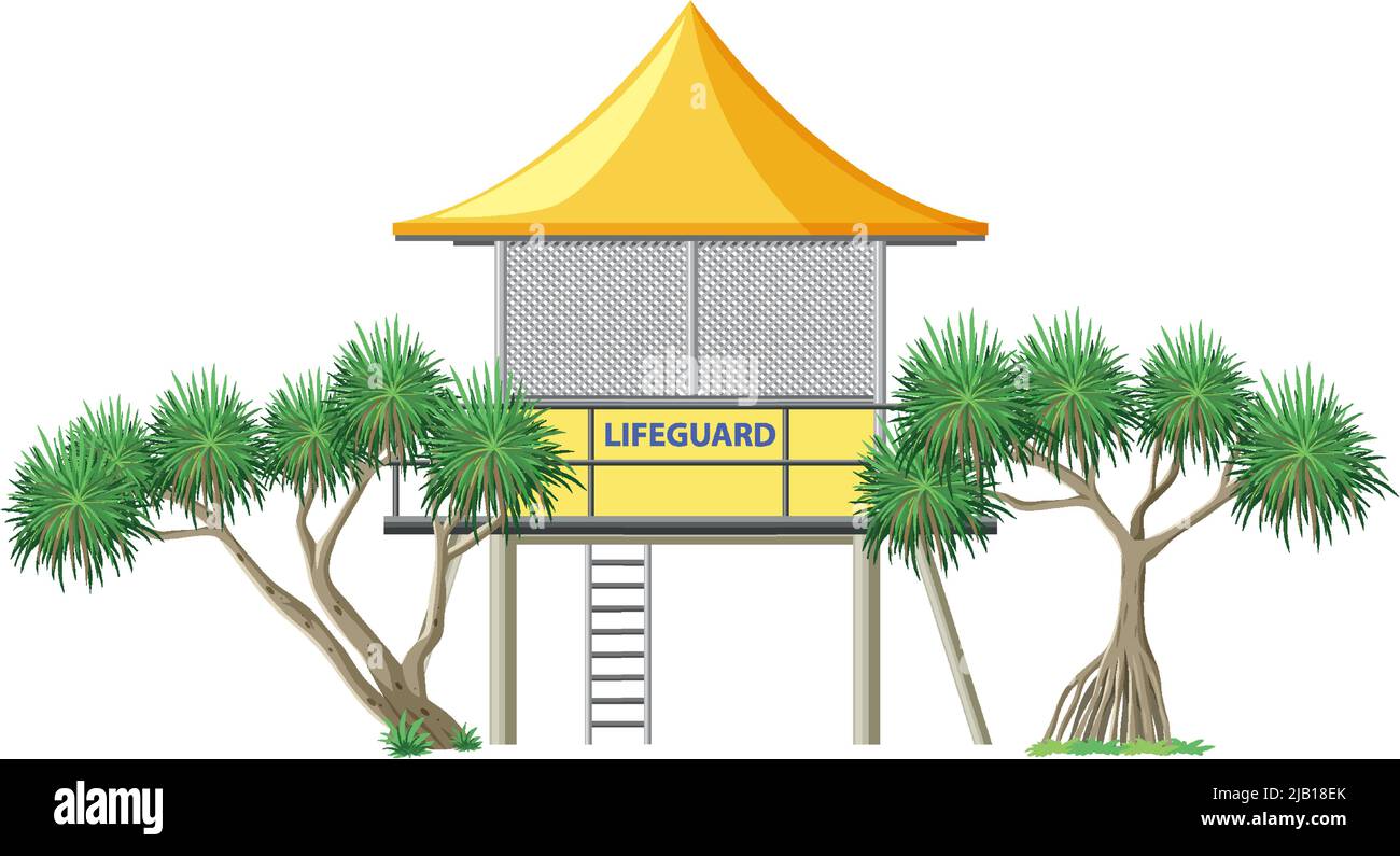 Lifeguard tower on white background illustration Stock Vector Image ...