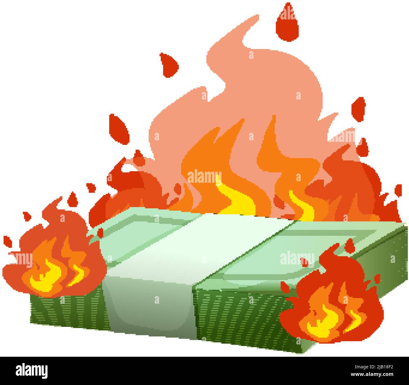 Money burning isolated on white background illustration Stock Vector Image & Art - Alamy