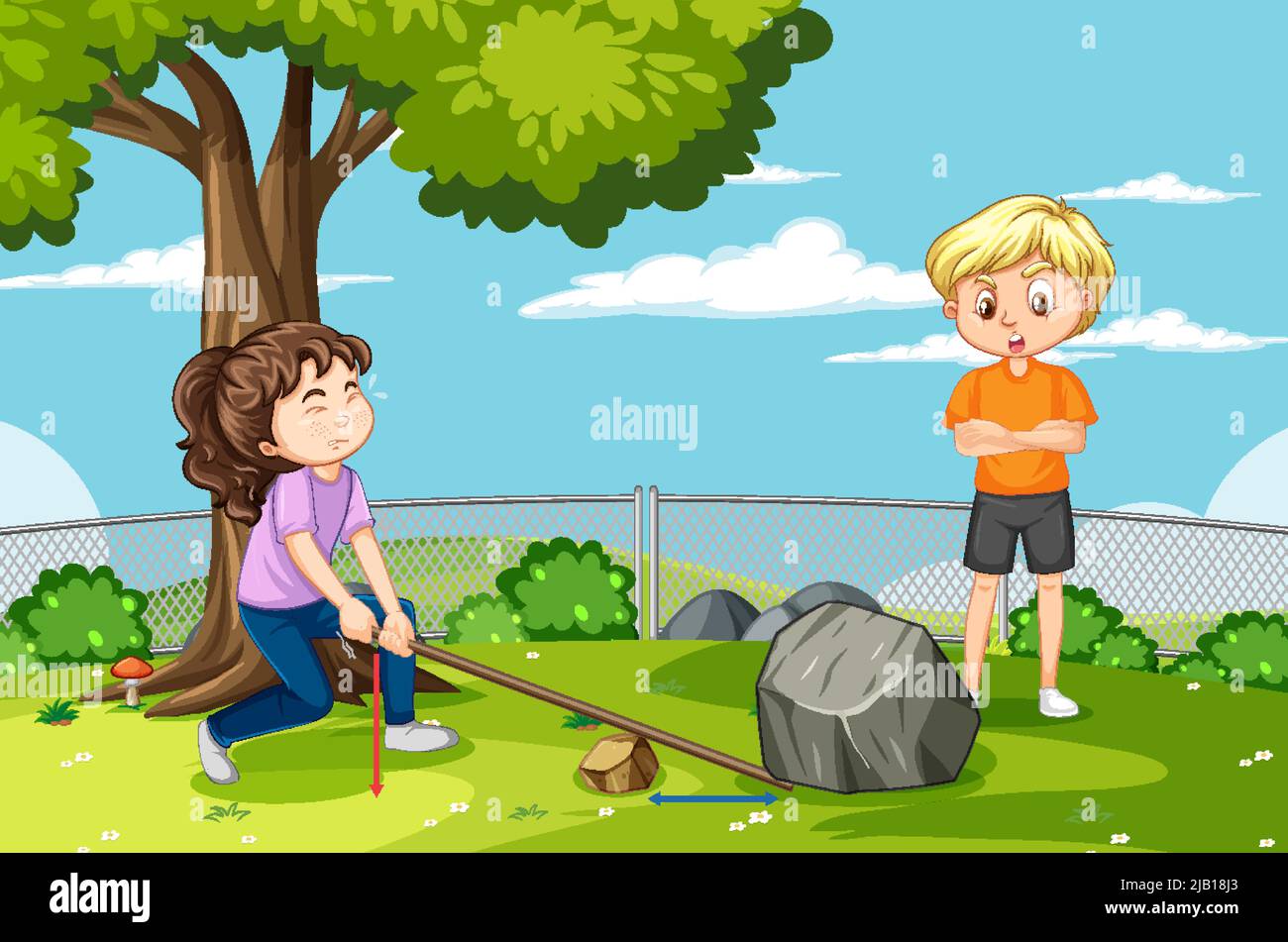 Levers simple machine science experiment illustration Stock Vector ...