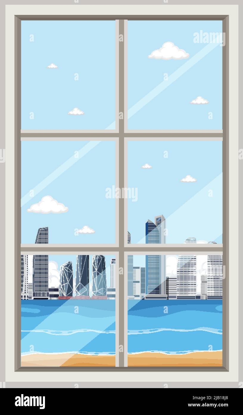 View through glass window illustration Stock Vector Image & Art - Alamy