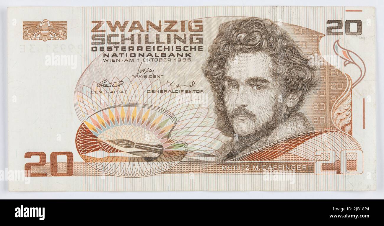 20 Schilling banknote; Austria, Austrian National Bank, 1/10/1986 (1988 ...