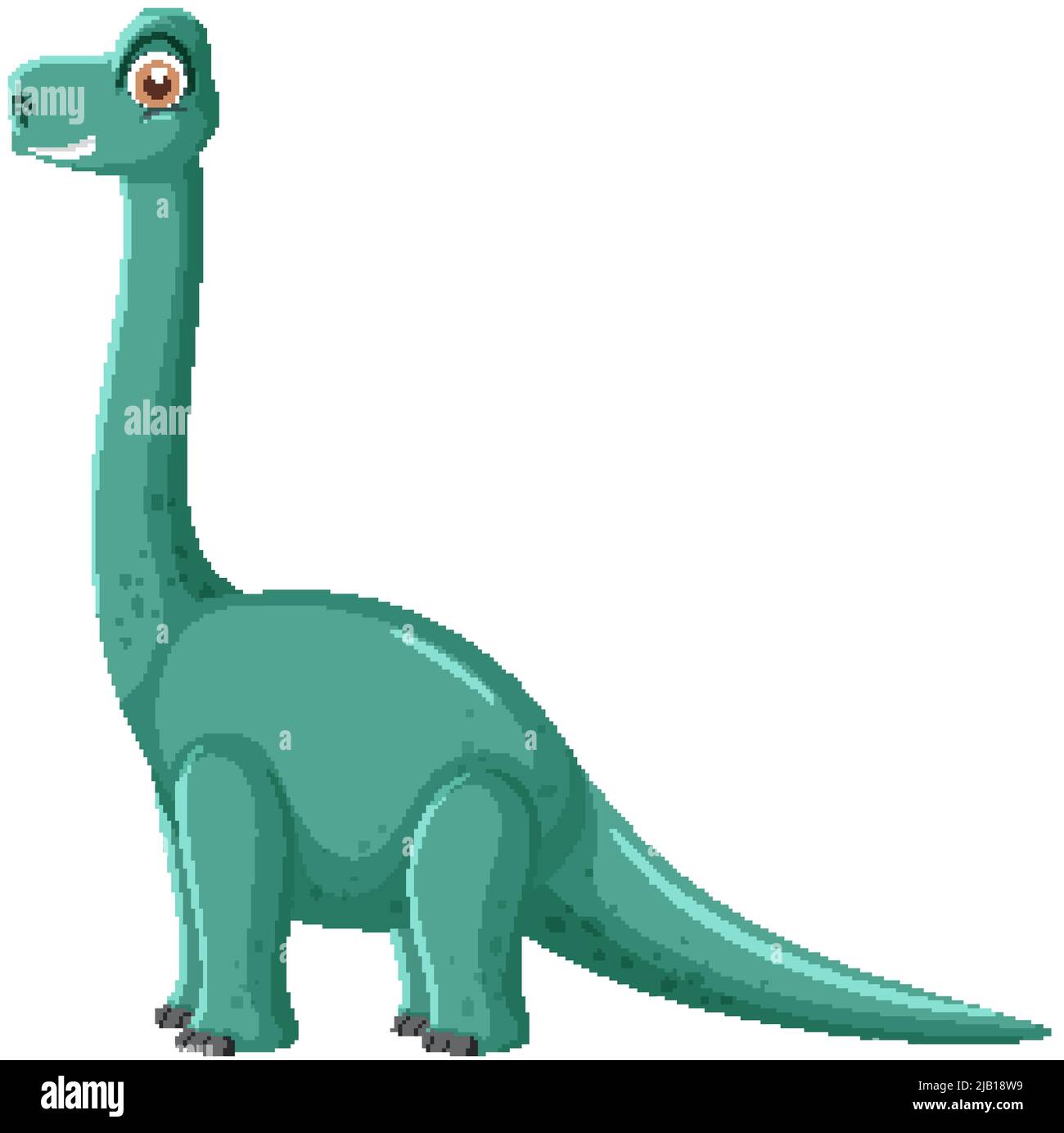 Cute Brachiosaurus Dinosaur Cartoon illustration Stock Vector Image ...