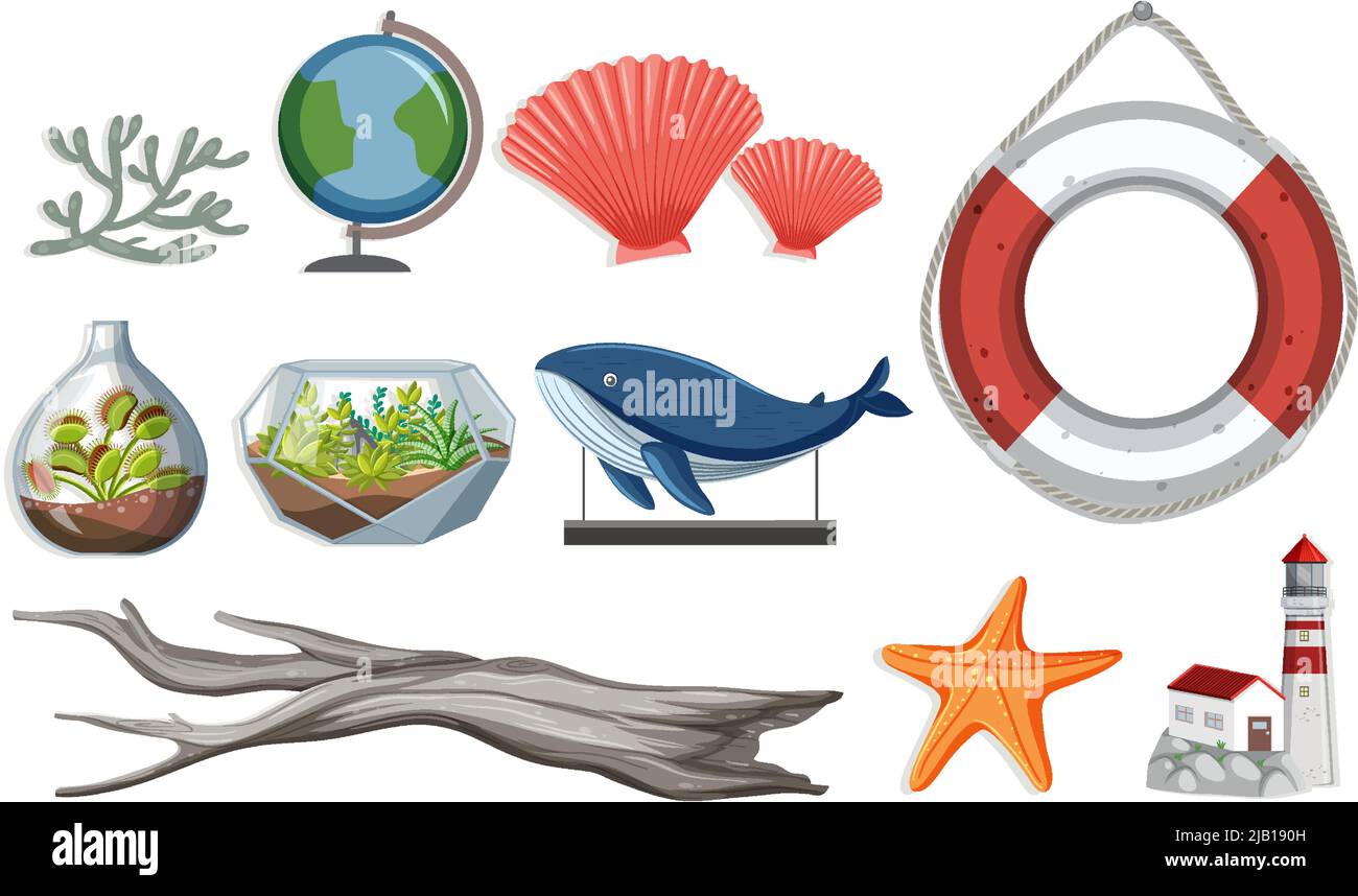 Isolated miscellaneous objects set illustration Stock Vector Image ...