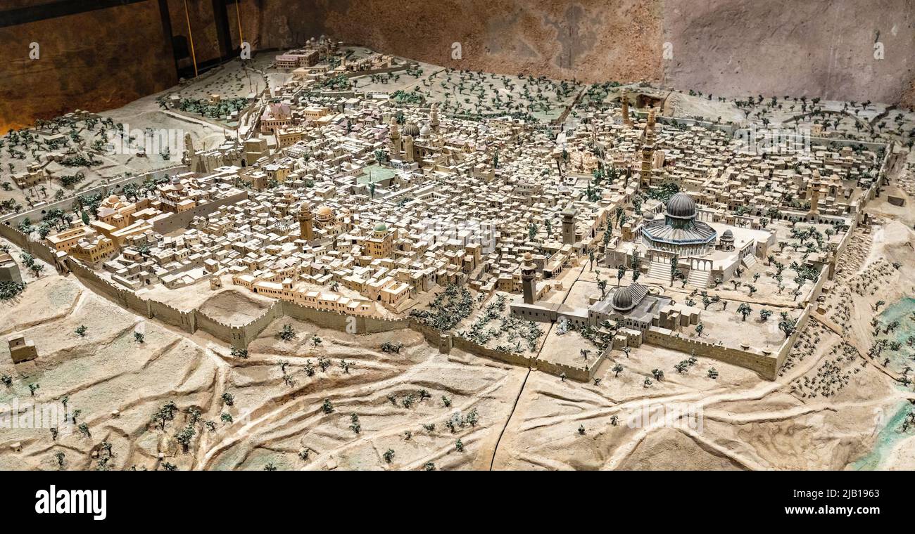 Jerusalem, Israel - October 12, 2017: Specimen model of ancient Holy ...