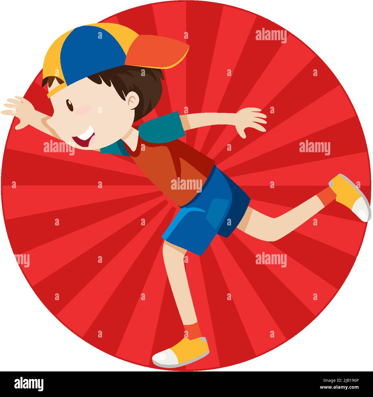 Active boy simple cartoon character illustration Stock Vector Image ...