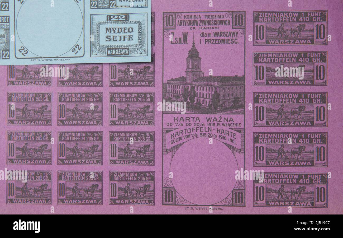Ration card for potatoes hi-res stock photography and images - Alamy