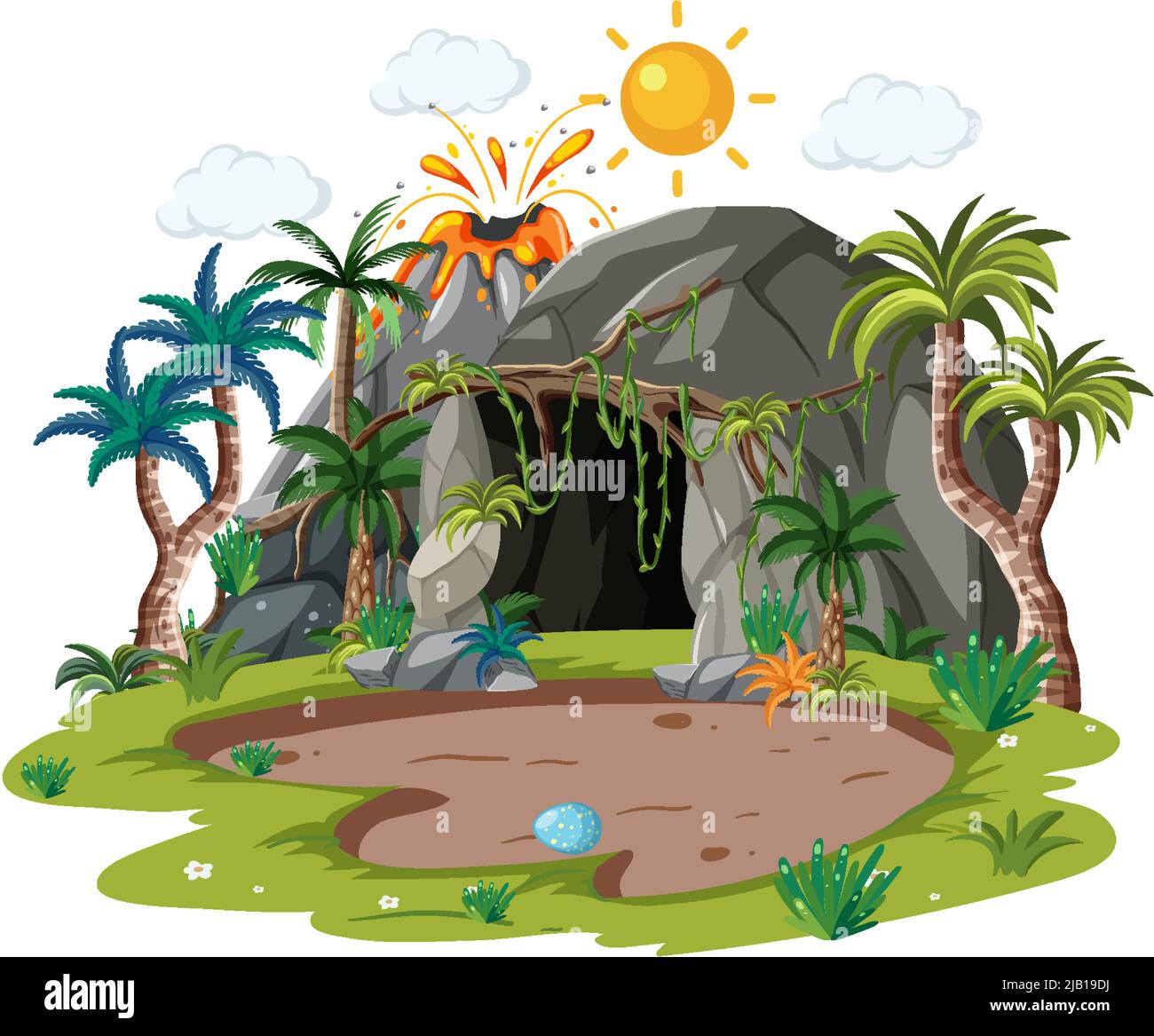 Nature cave in forest isolated illustration Stock Vector Image & Art ...