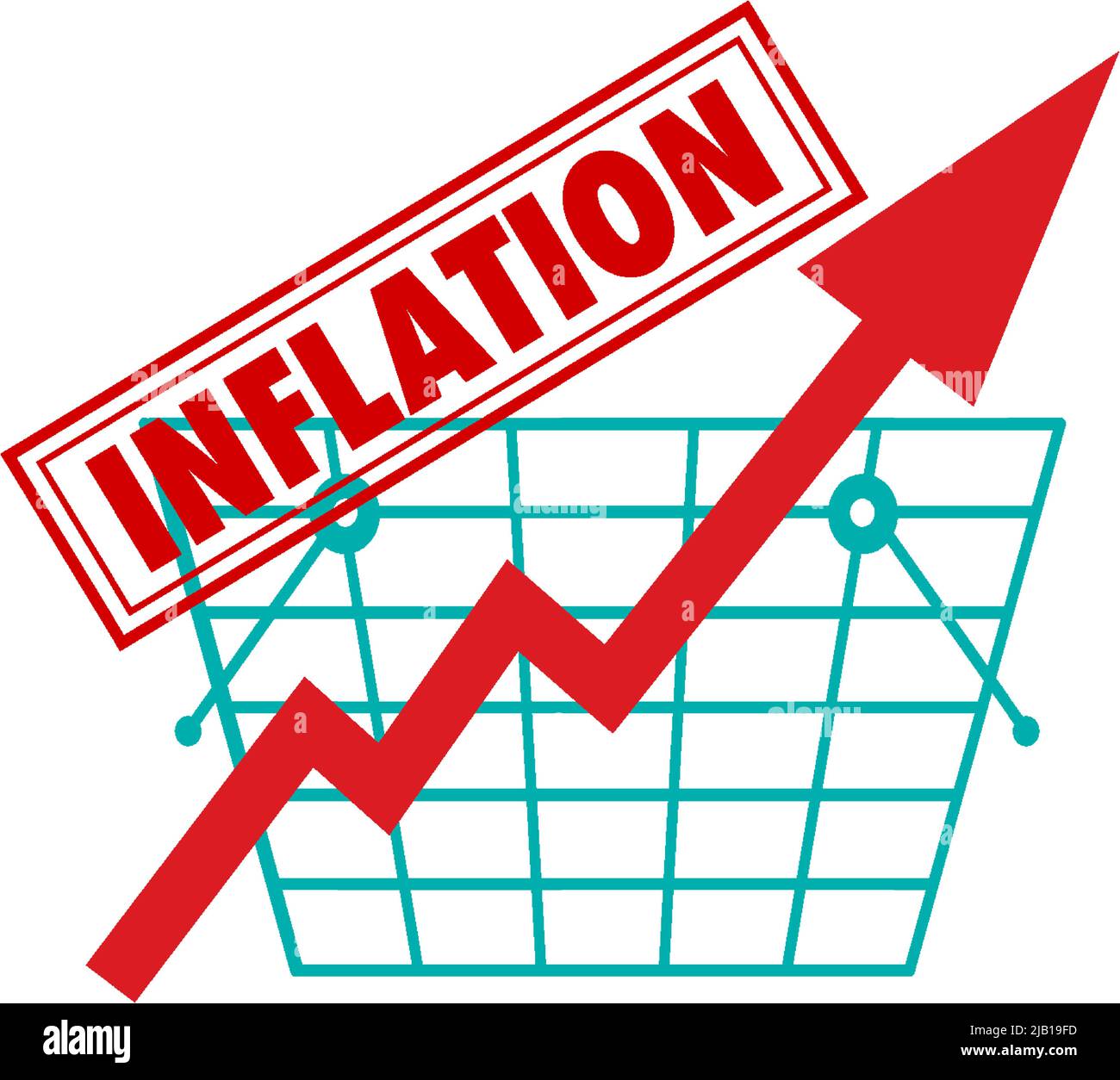 Red arrow going up with inflamation word illustration Stock Vector ...