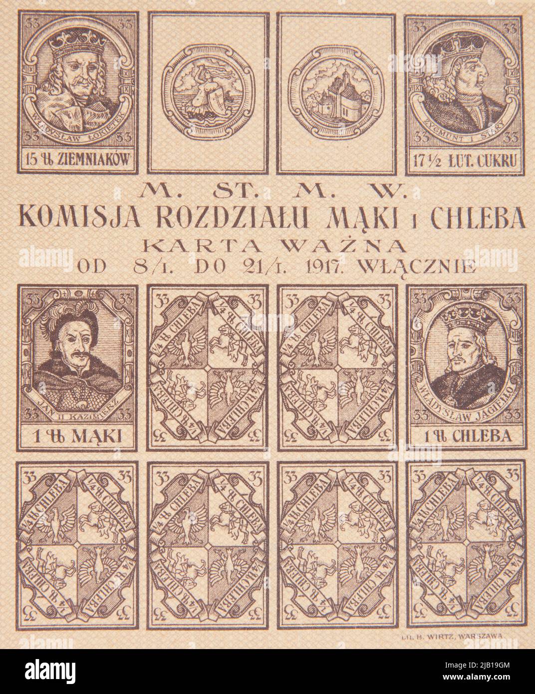 Food card in shades of brown for bread, flour, sugar, potatoes (10 ...