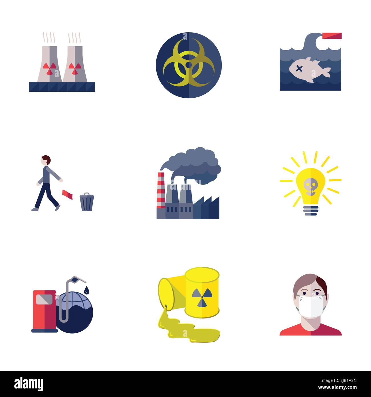 Pollution toxic environment damage and global contamination flat ...