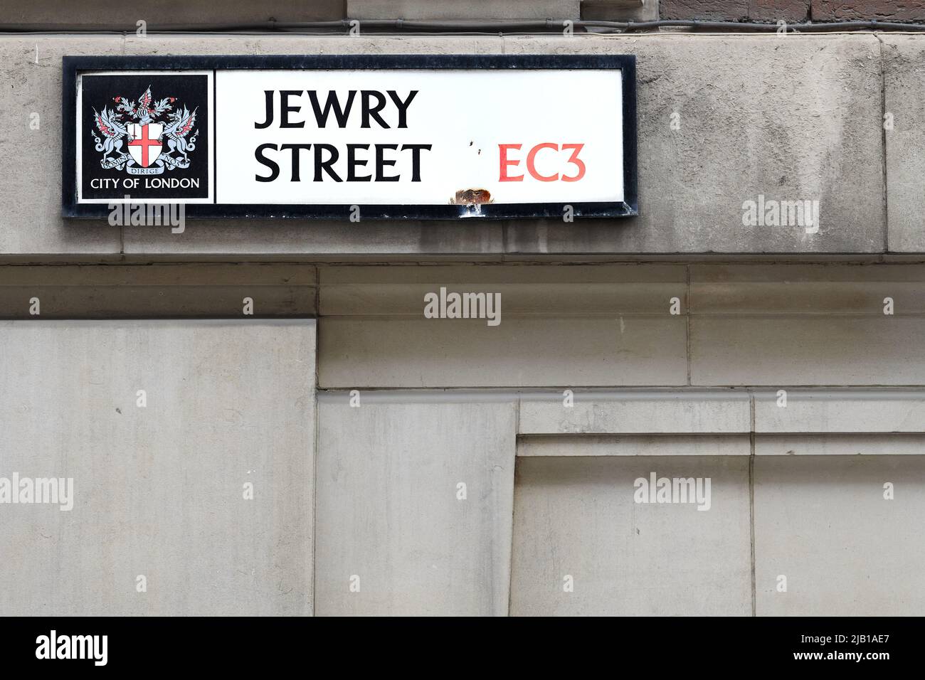 Street sign for Jewry Street, London, EC3, England Stock Photo - Alamy