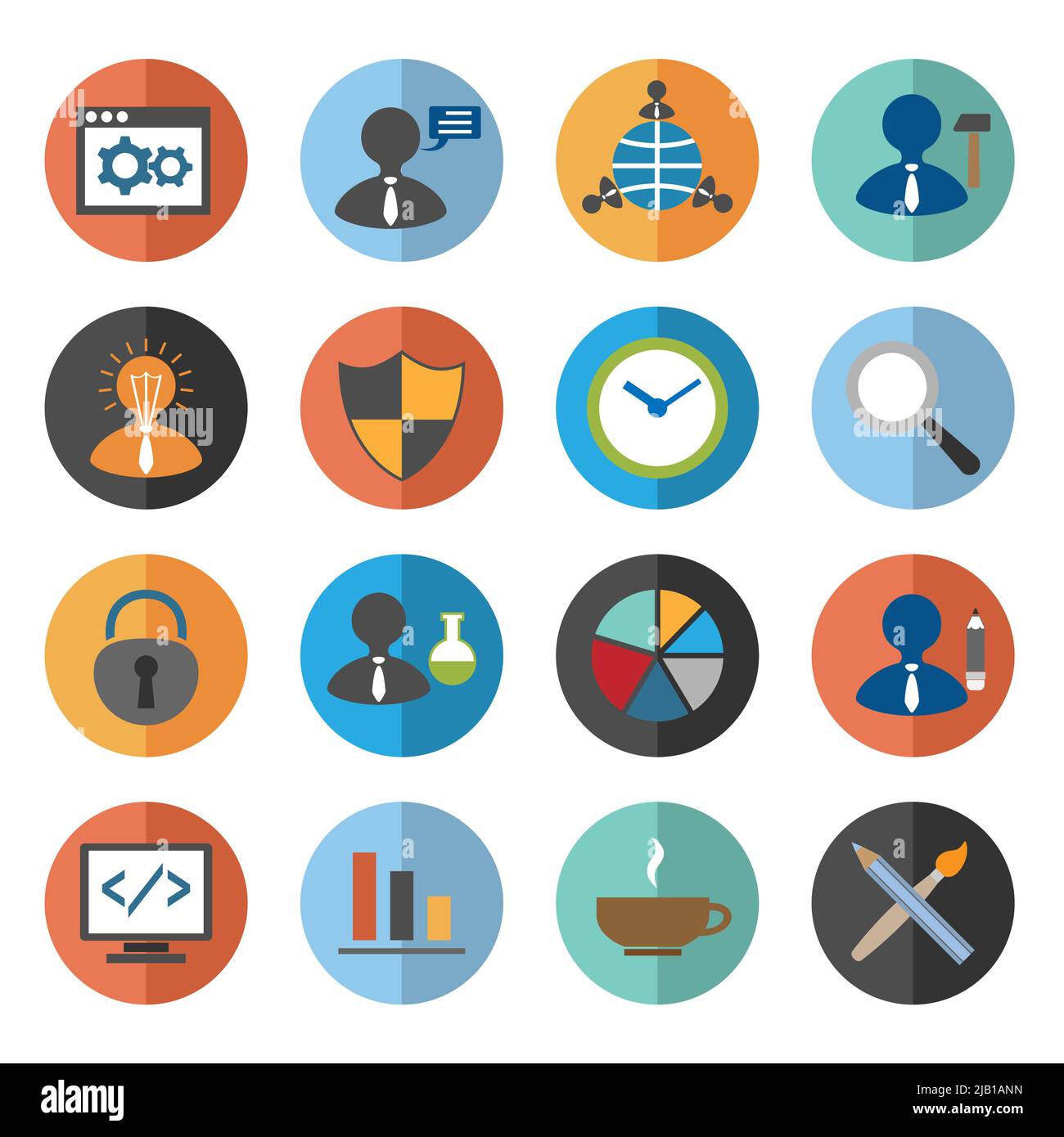 SEO mobile computer website optimization icons set isolated vector ...