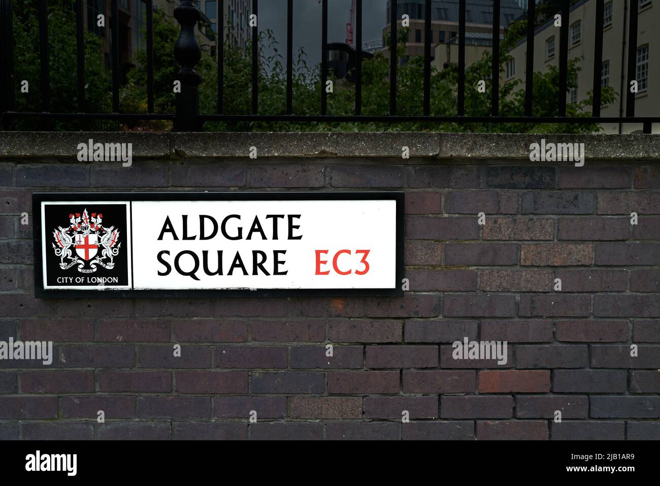 Street sign for Aldgate Square, London, EC3, England Stock Photo - Alamy