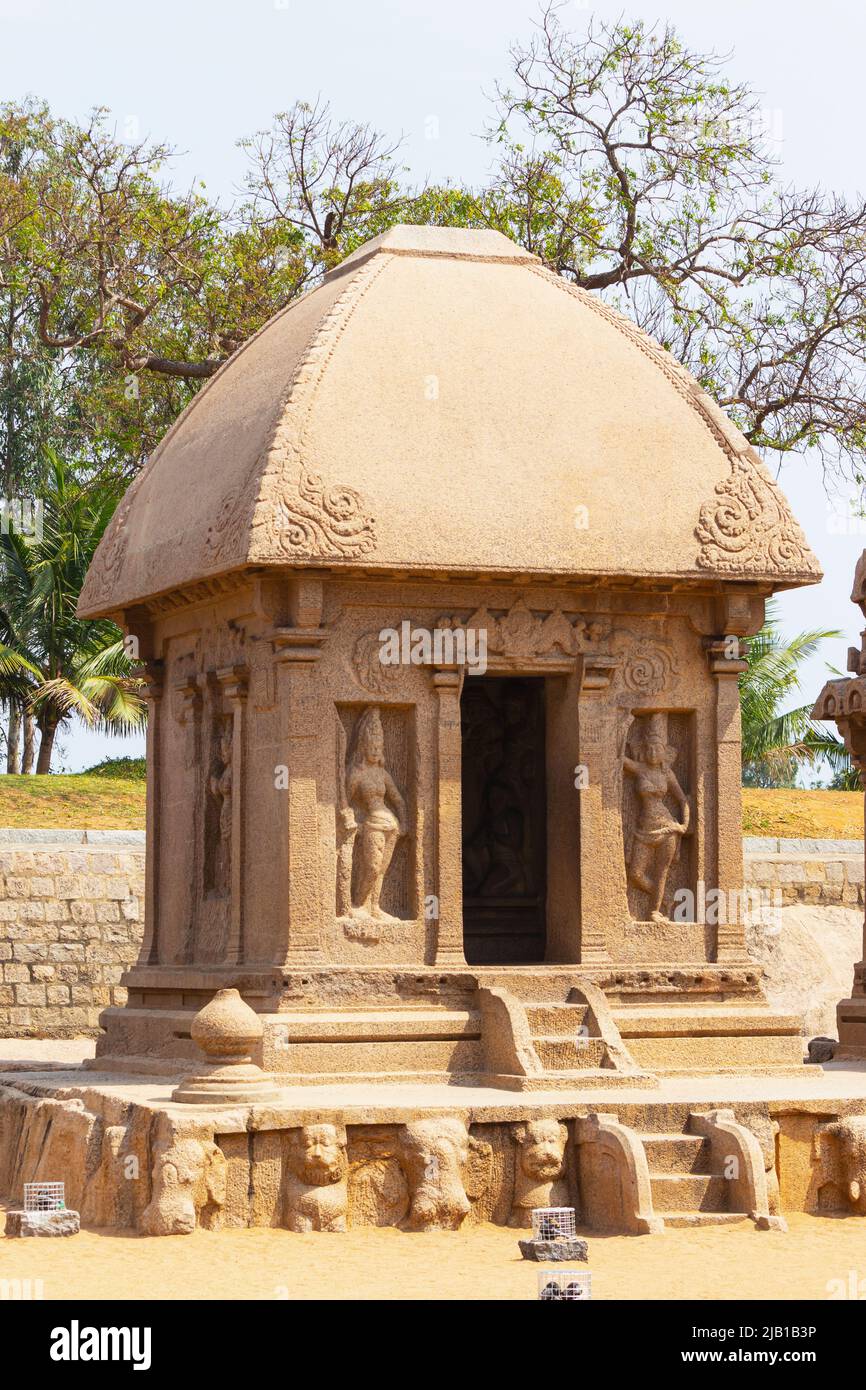 View of Draupadi Ratha, Five Ratha, Mahabalipuram, Tamilnadu, India ...