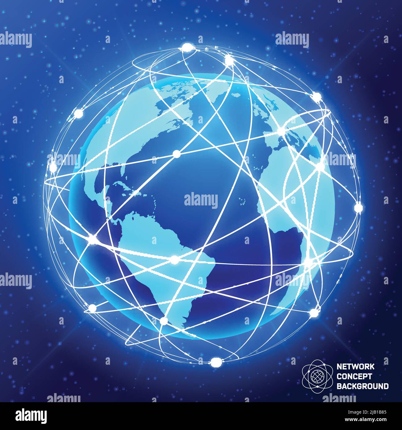 Network globe sphere earth map social media concept vector illustration ...