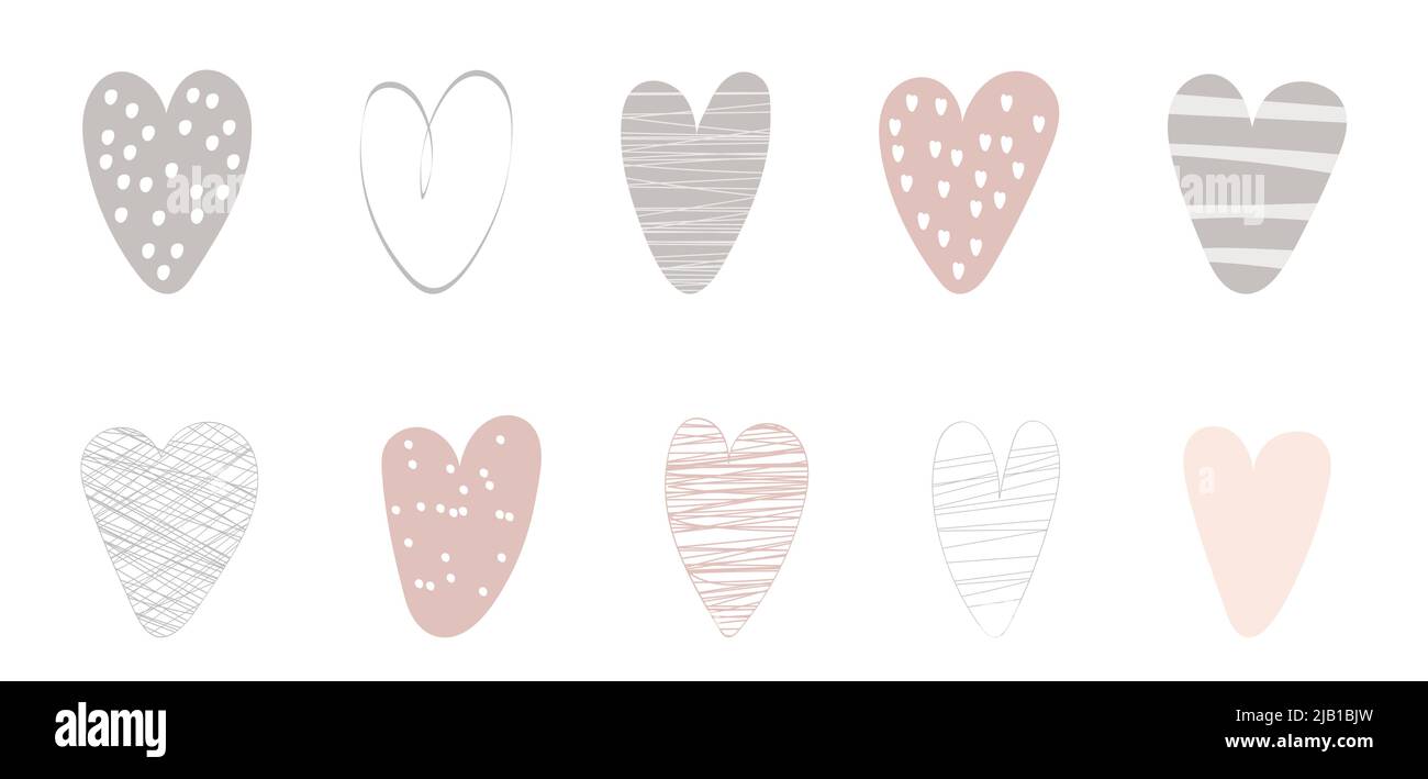 Colorful heart drawings Stock Vector Images - Alamy