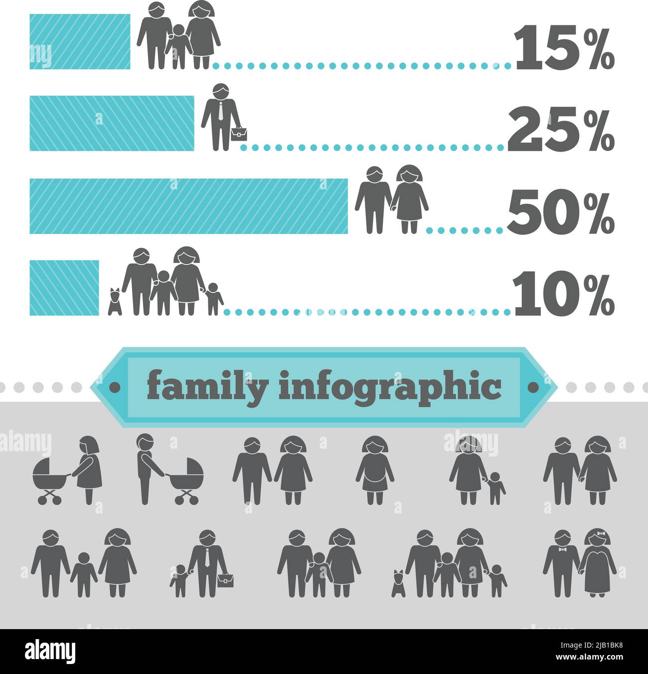 Women and men family figures infographic set of parents children couple ...