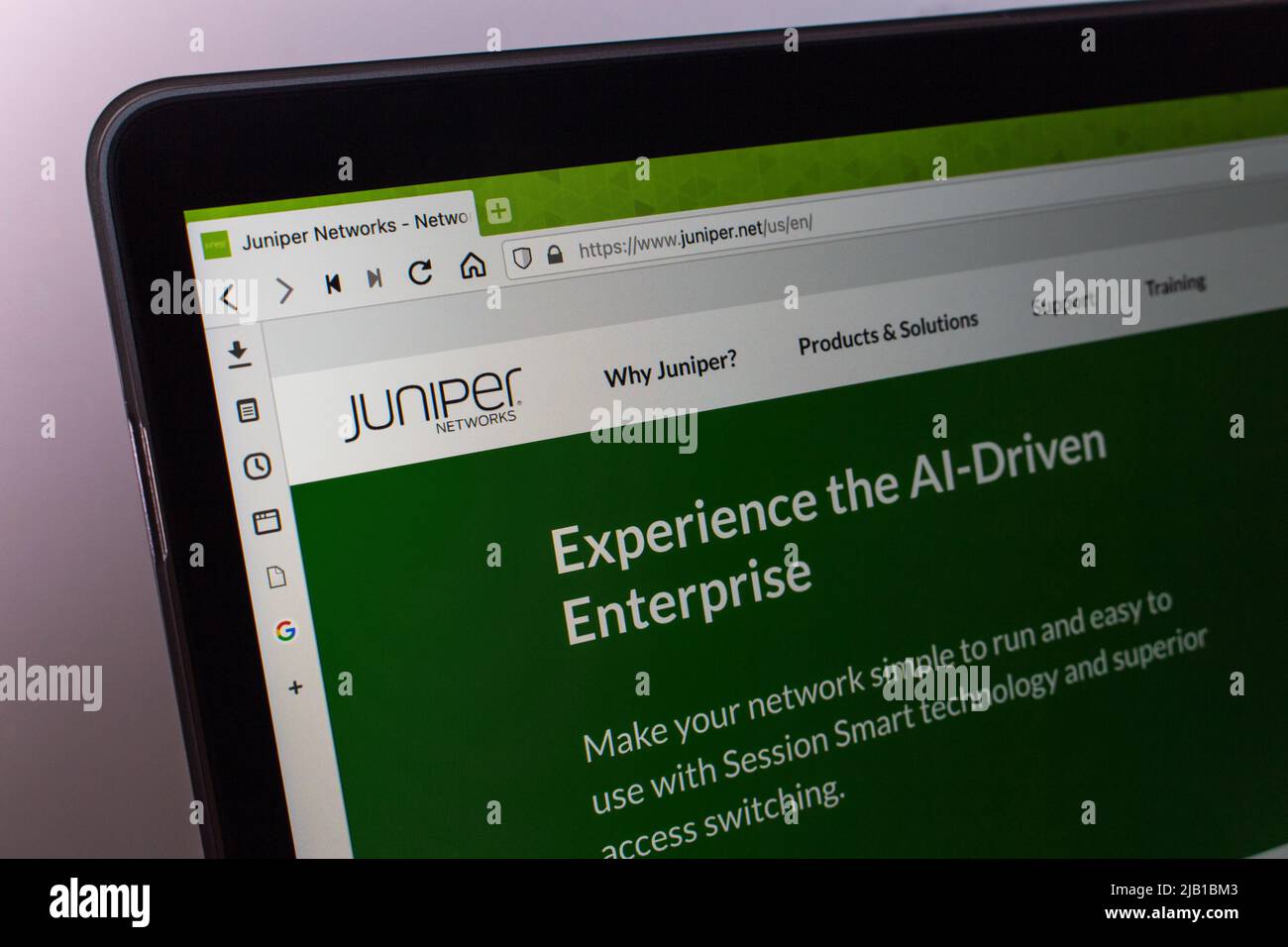 Kumamoto, JAPAN - Mar 10 2021 : Logo of Juniper Networks on its website ...