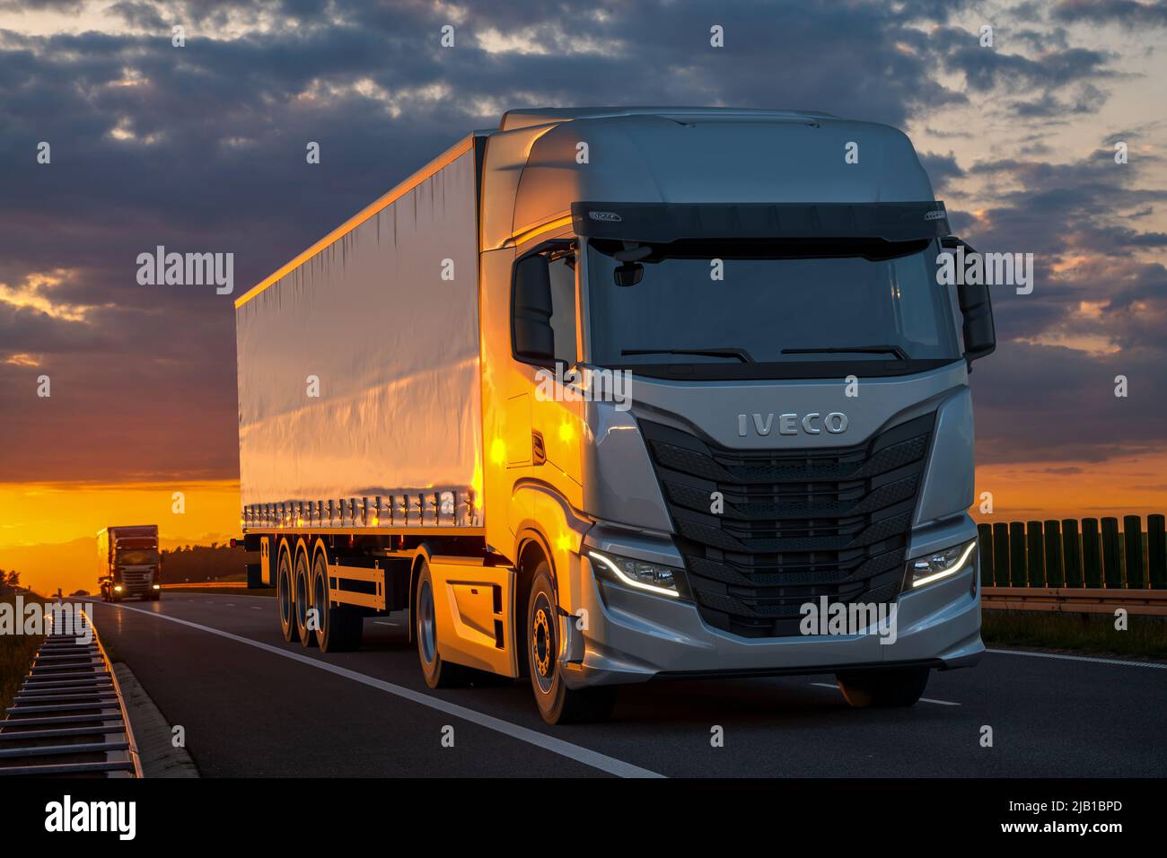 Modern IVECO S-WAY truck on the motorway Stock Photo - Alamy