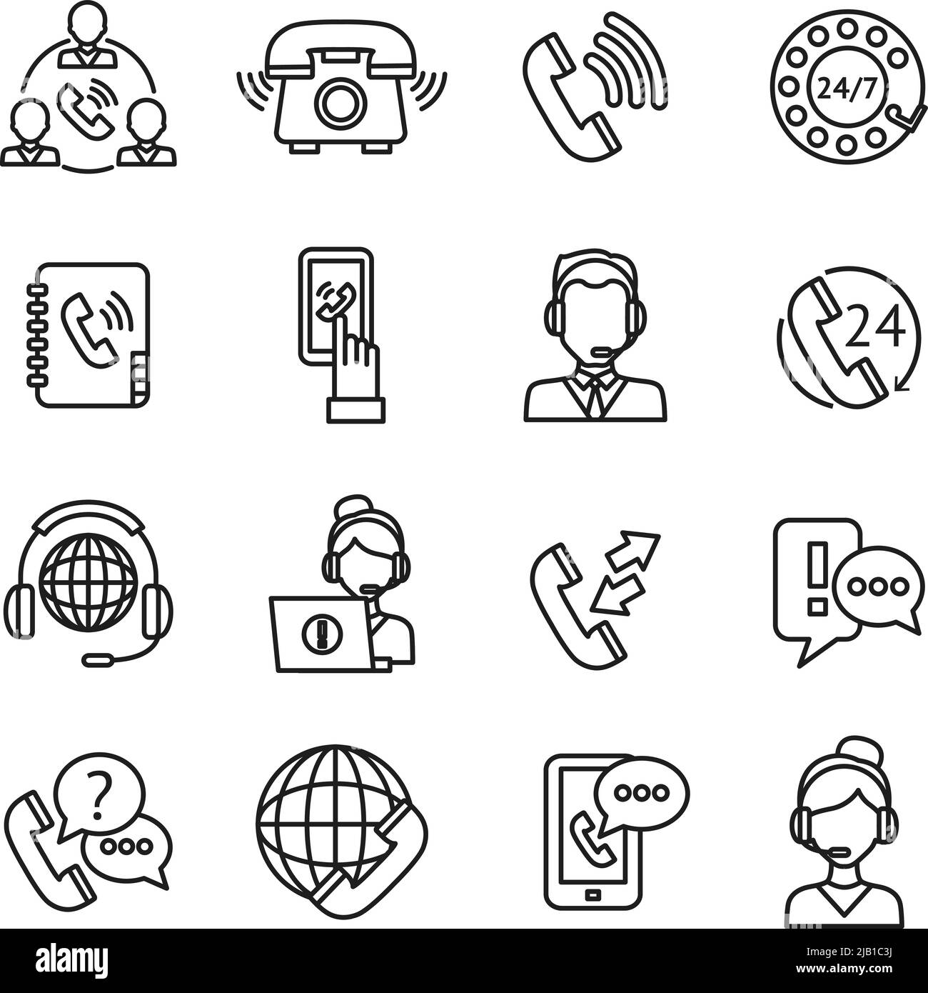 Answer call vector vectors Black and White Stock Photos & Images - Alamy