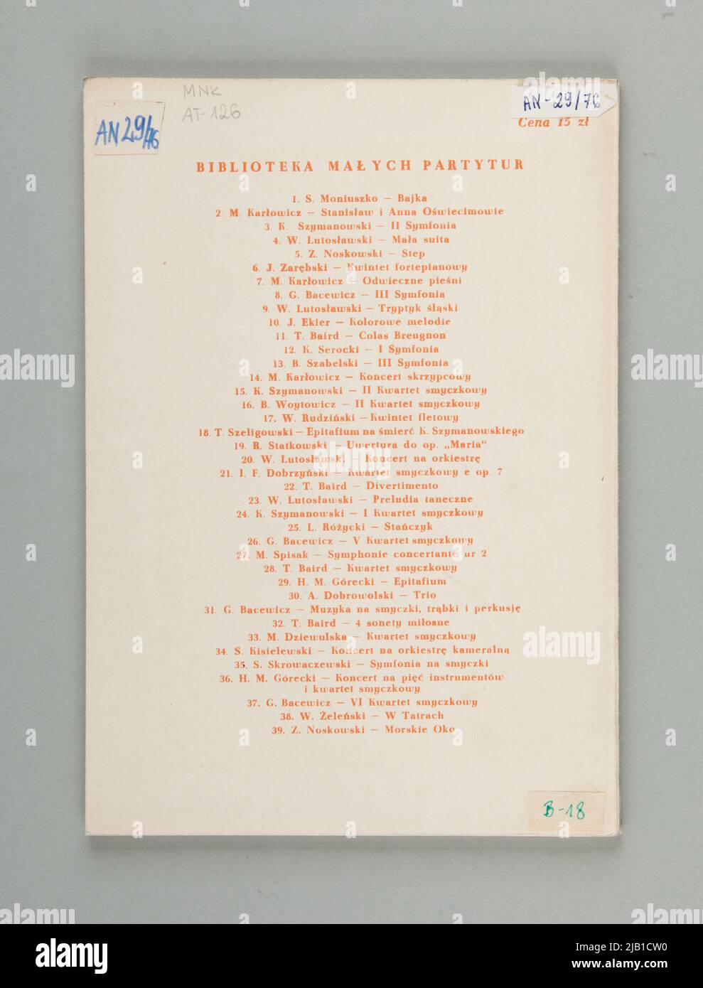 The VI String Quartet score Library of Small Partitions No. 37 Bacewicz ...