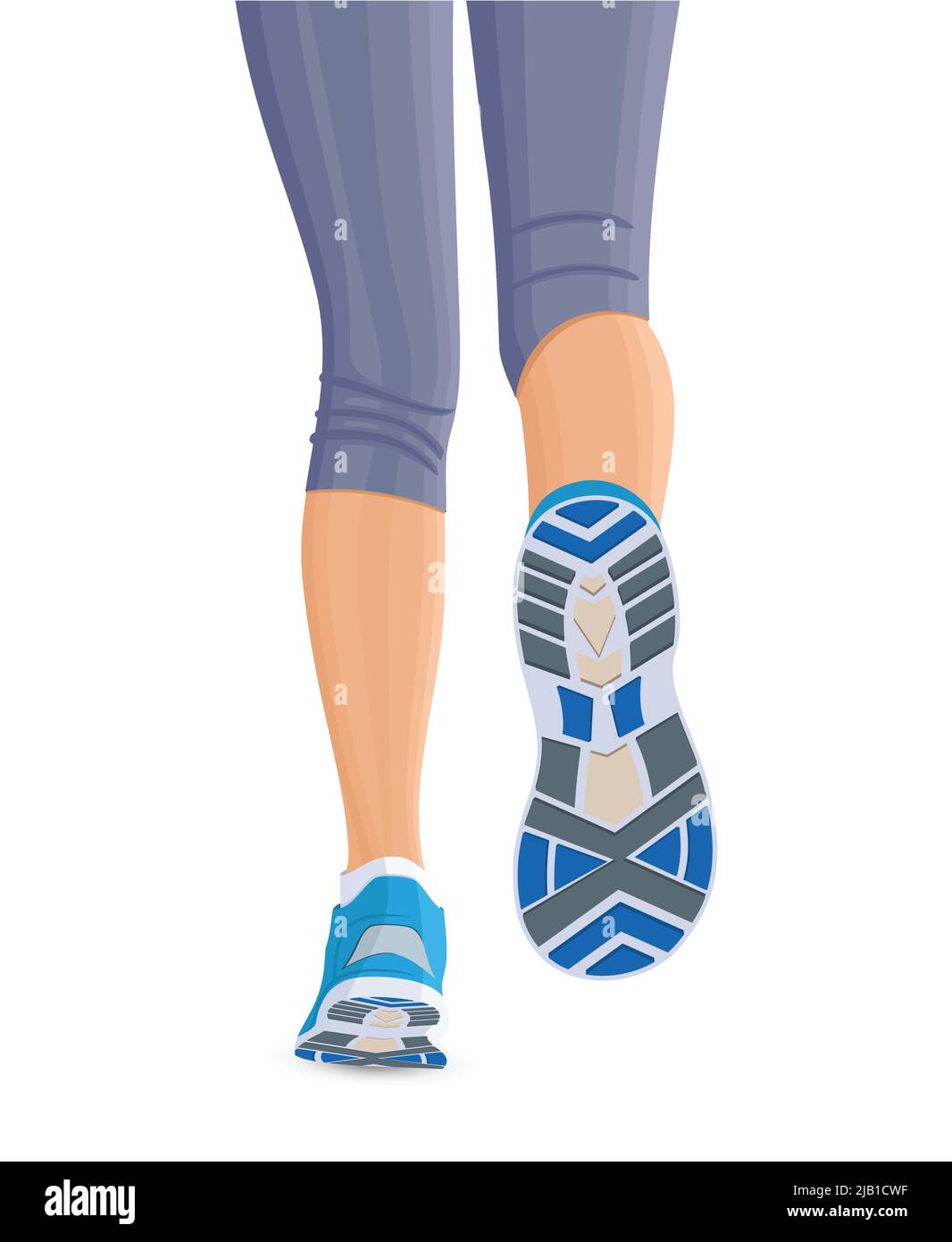 Running female woman legs in shoes isolated on white background vector ...