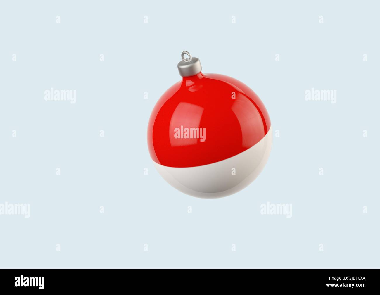 Christmas tree toy red and white color 3d render Stock Photo - Alamy