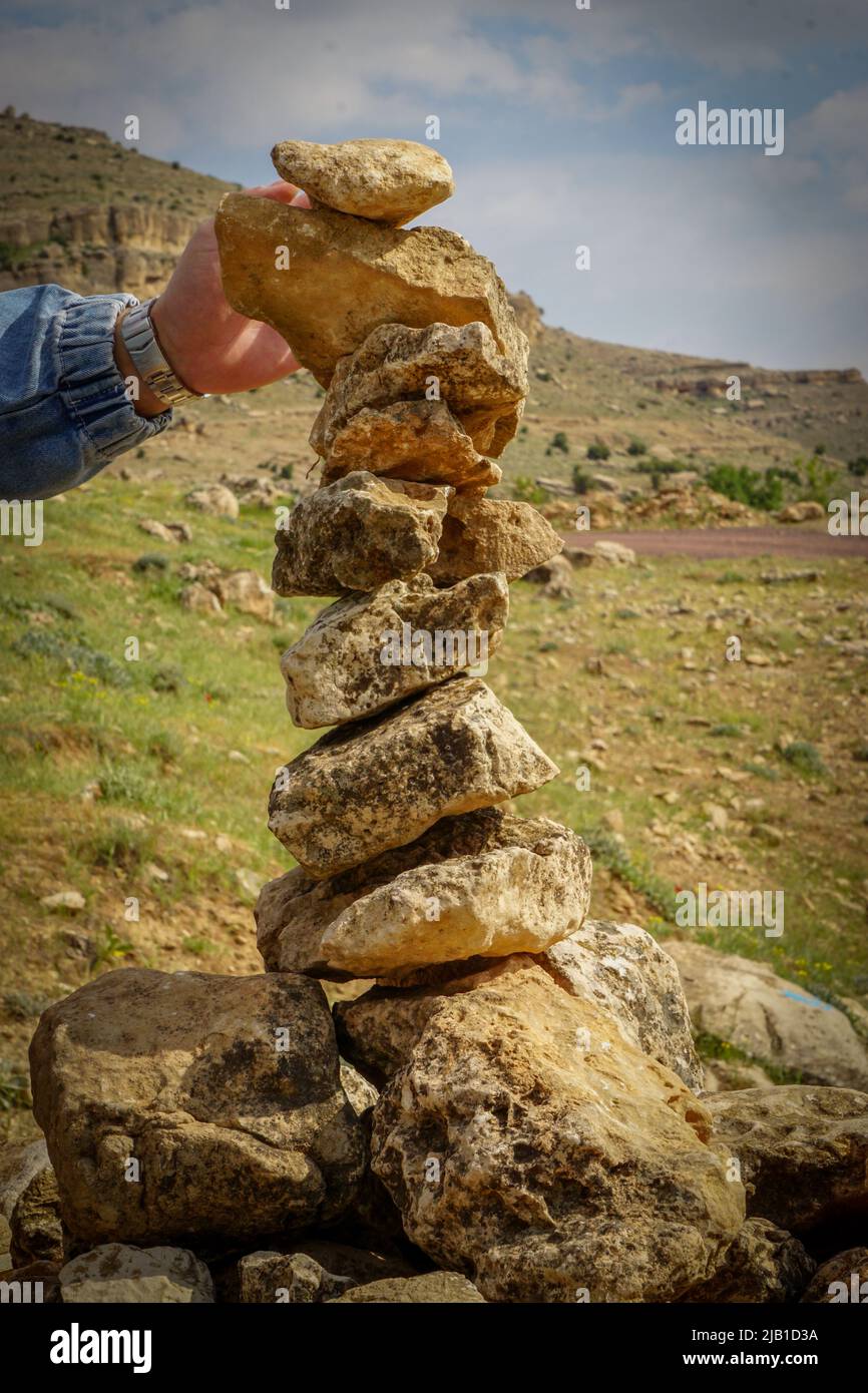 Rock balancing in the nature Stock Photo - Alamy