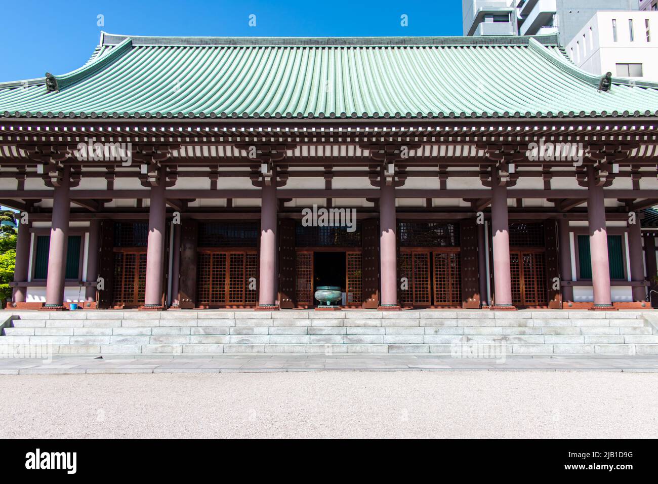 Fukuoka, JAPAN - Apr 6 2021: The main hall of Tocho-ji, the oldest ...