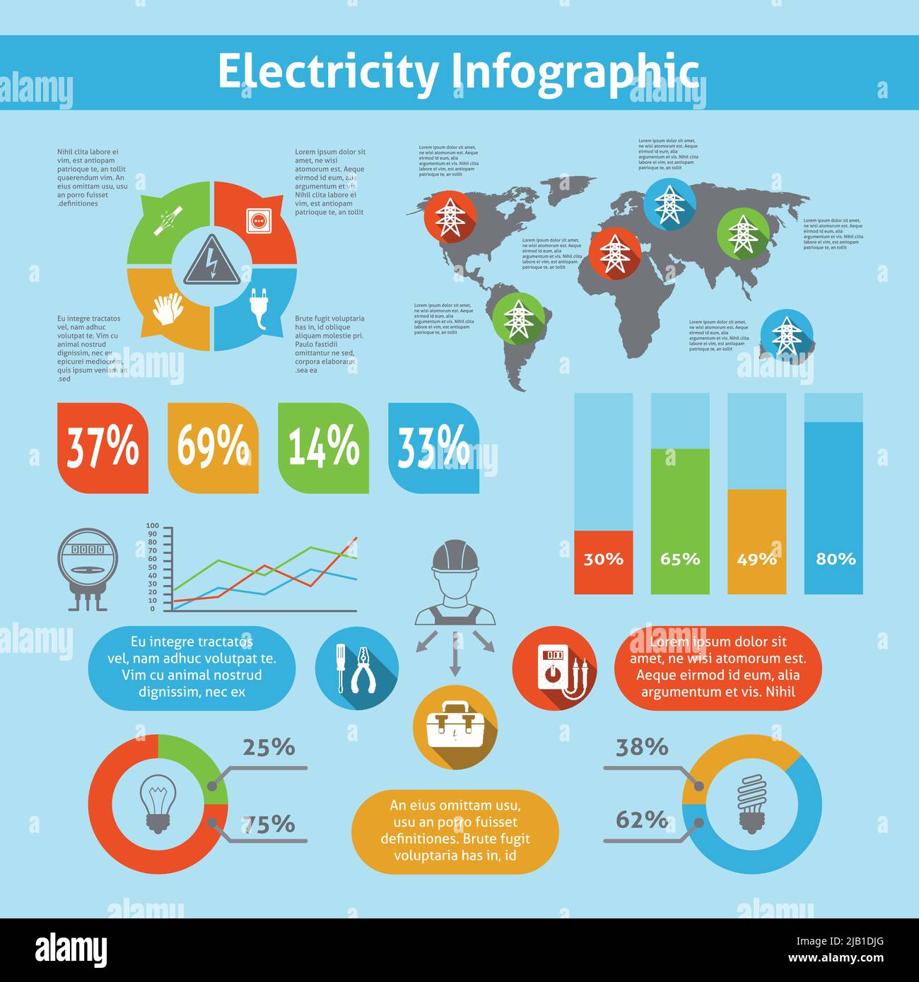 Infographics world map charts hi-res stock photography and images - Alamy