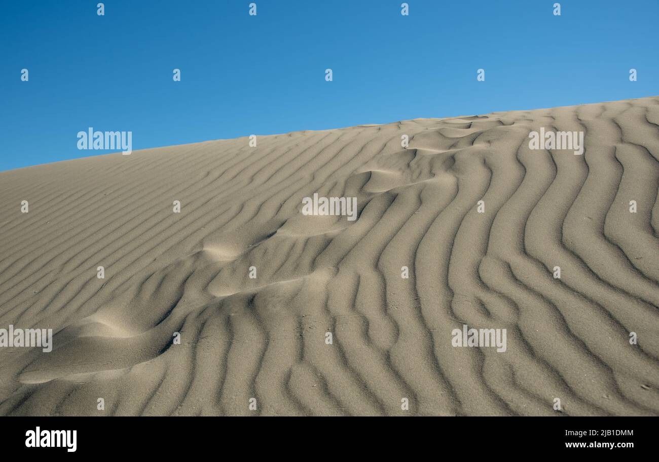 Sand dunes againt blue sky. Desert dry coast land Cyprus Stock Photo ...