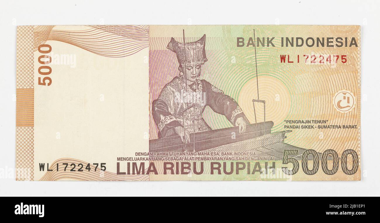 Banknote for 5000 Rupiah; Indonesia; 2014 Stock Photo - Alamy