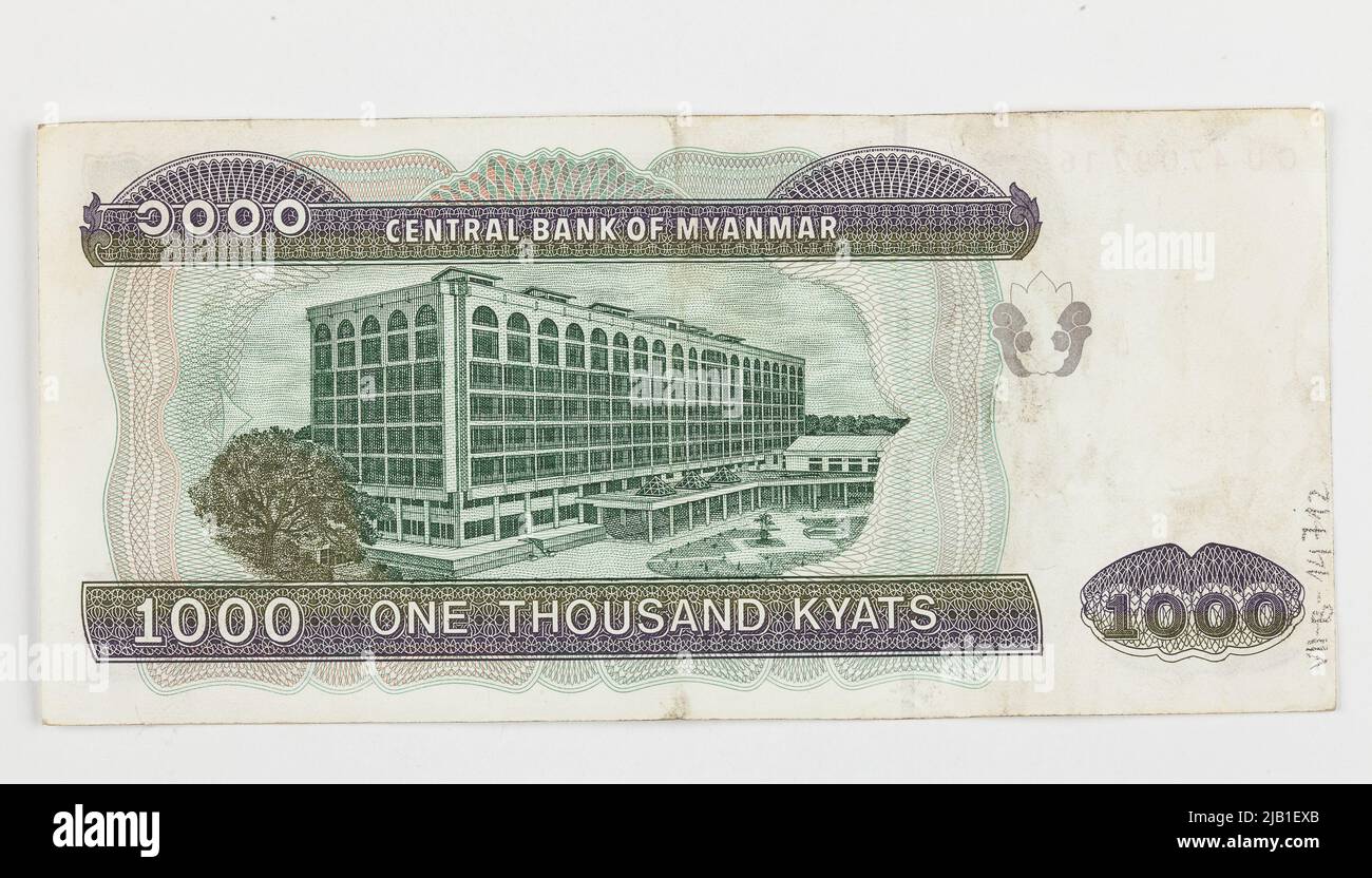 Banknot na 1000 kyats; Central Bank of Myanmar, Myanmar, b.r. (2004 ... Banknot na 1000 kyats; Central Bank of Myanmar, Myanmar, b.r. (2004 ...